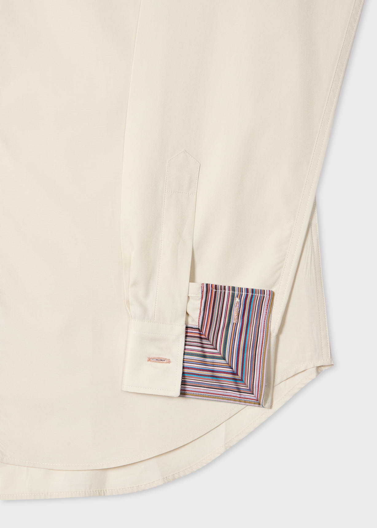 Men's Slim-Fit Ivory Cotton-Poplin Fly-Front Shirt