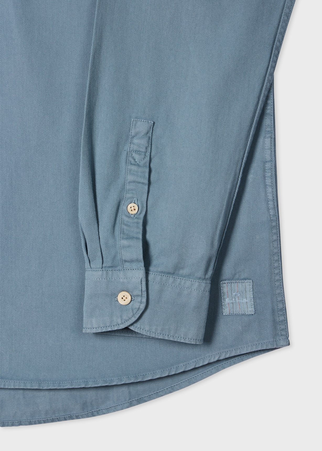 Men's Powder Blue Cotton-Twill Button-Down Shirts
