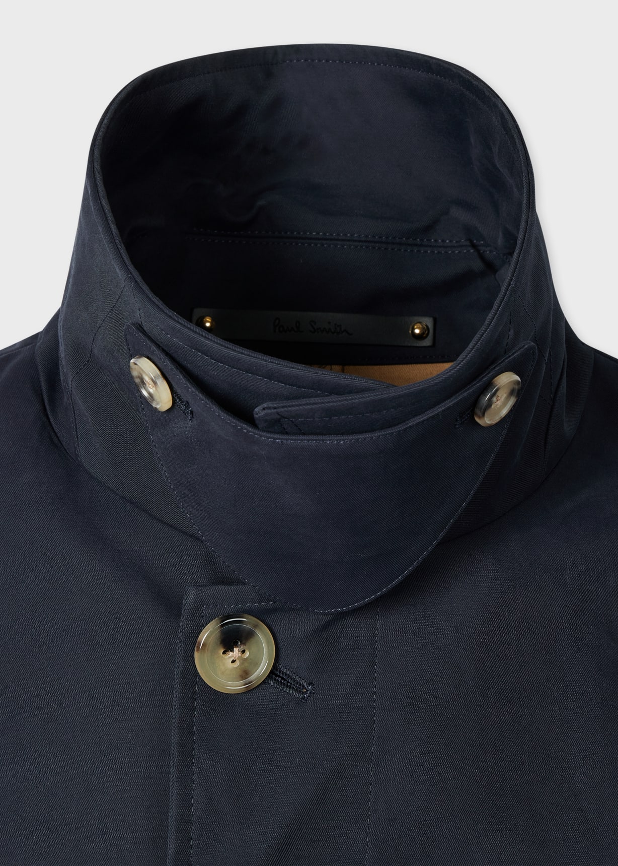 Men's Navy Double-Face Cotton-Nylon Mac
