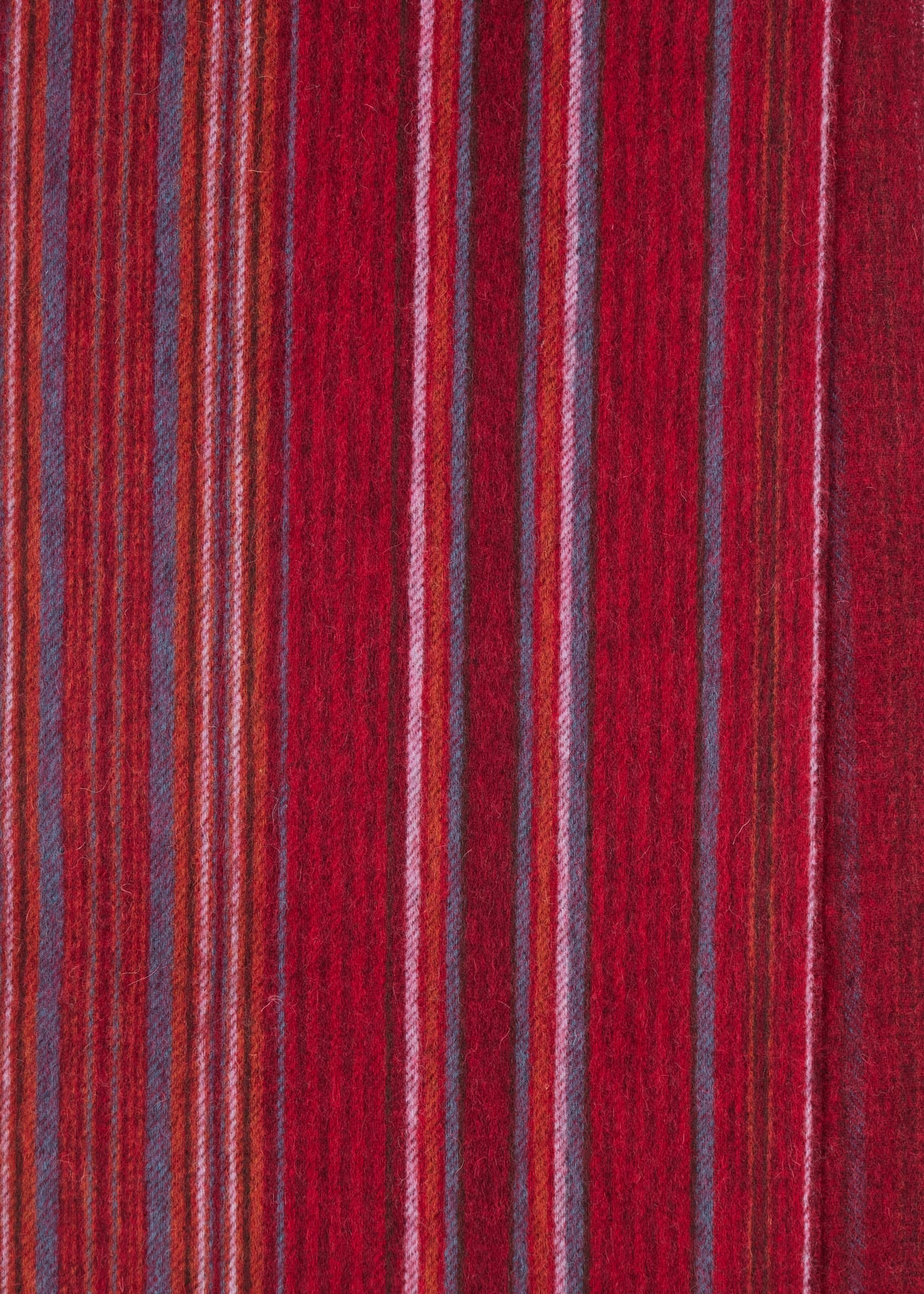 Red Tonal Stripe Lambswool Scarf