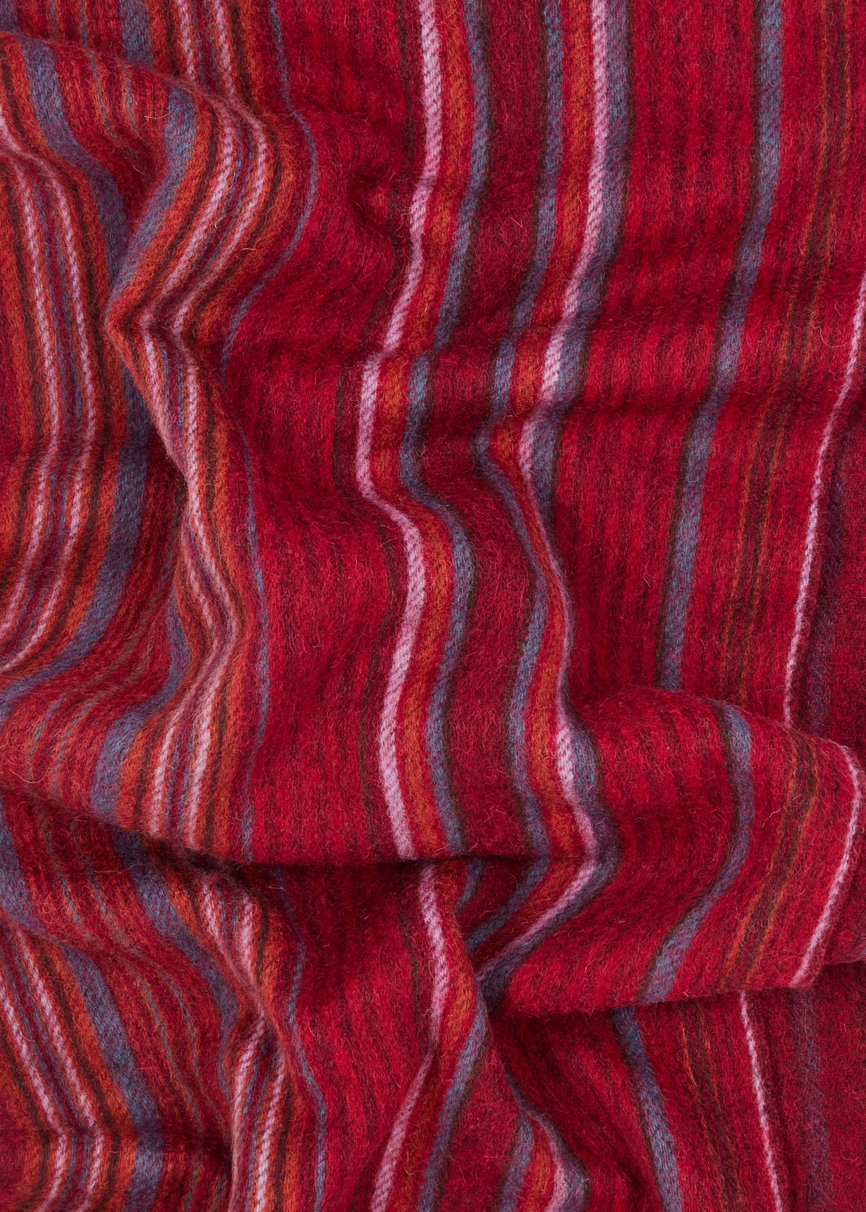 Red Tonal Stripe Lambswool Scarf