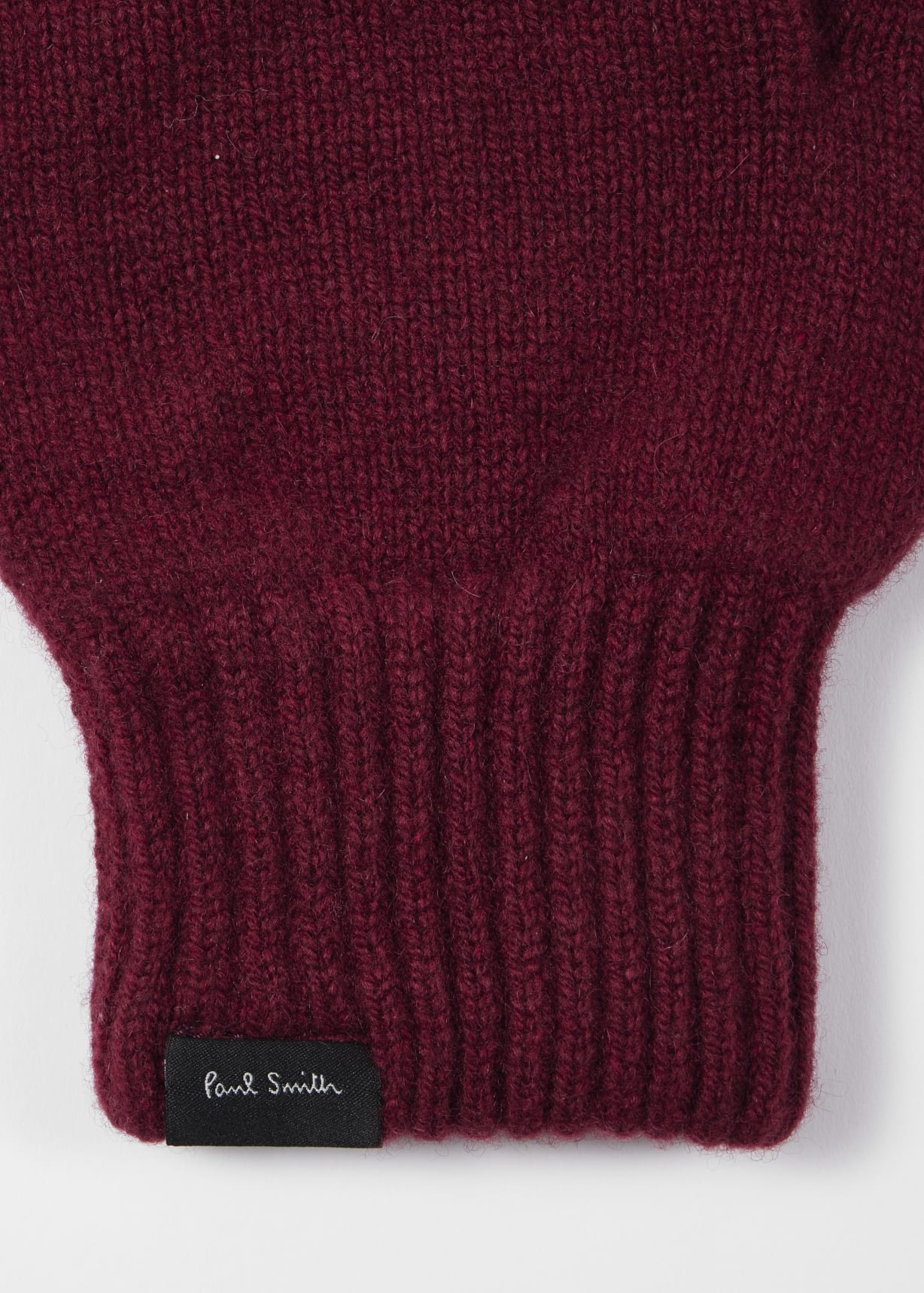 Men's Burgundy Cashmere-Blend Gloves