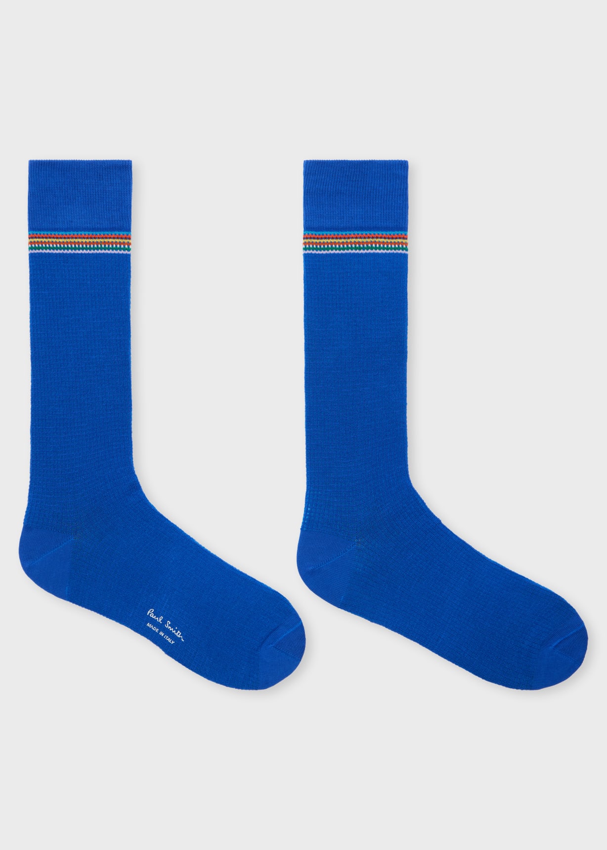 Men's Blue 'Signature Stripe' Trim Socks