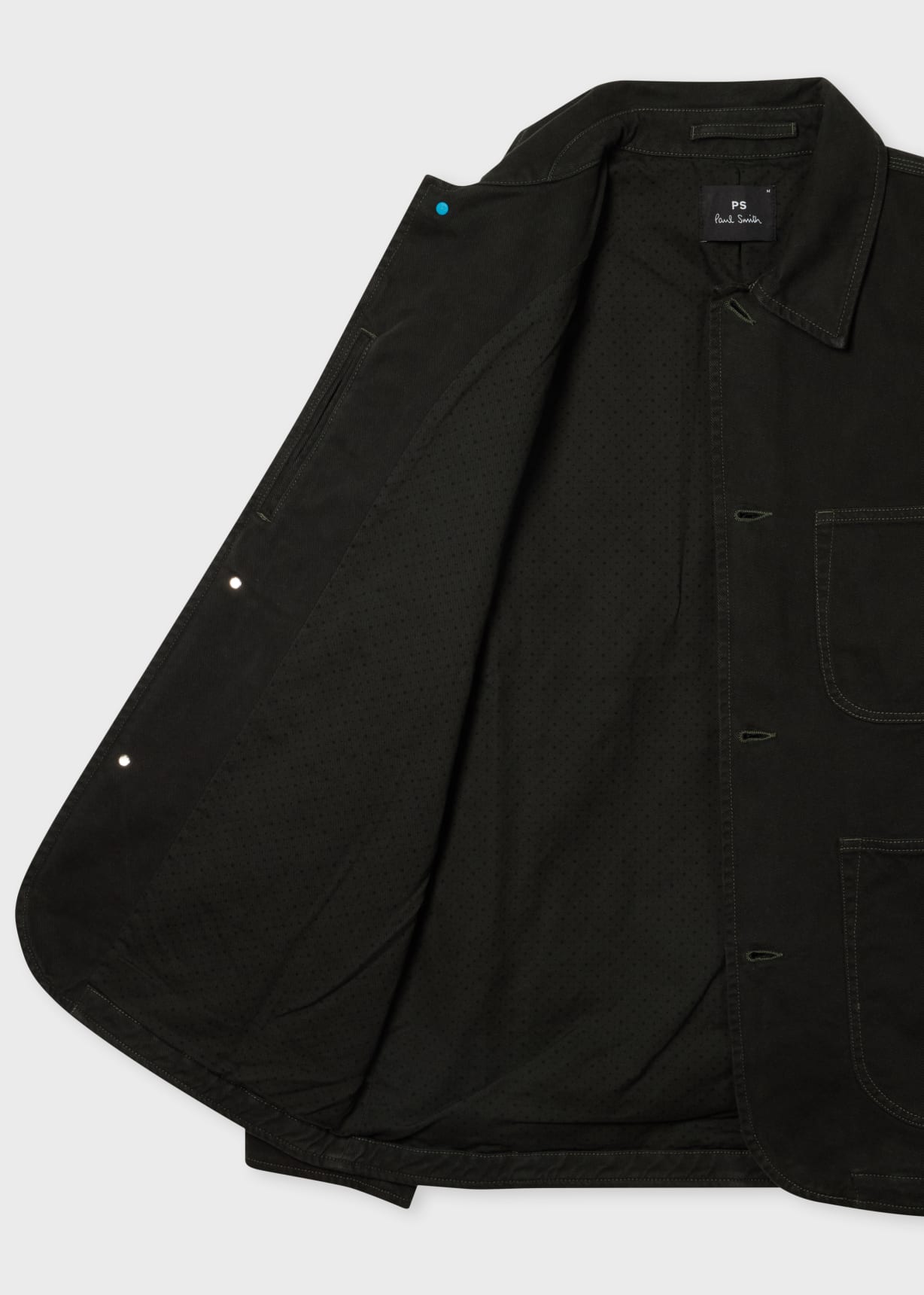 Regular-Fit Dark Green Organic Cotton Work Jacket