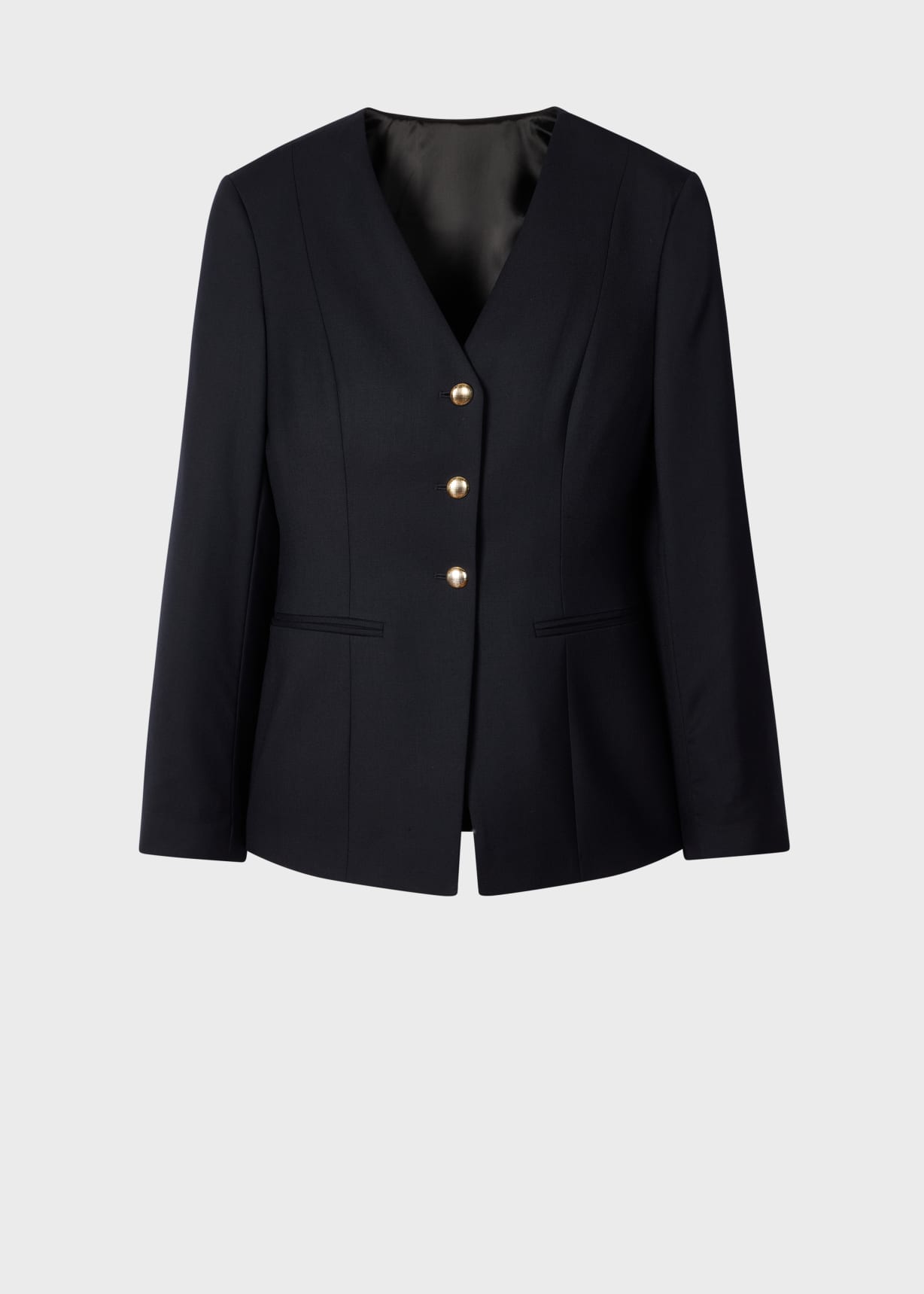 Women's A Suit To Travel In - Navy Collarless Tailored Jacket