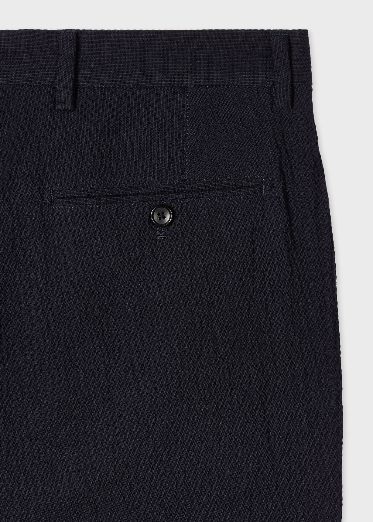 Men's Navy Textured-Cotton Suit