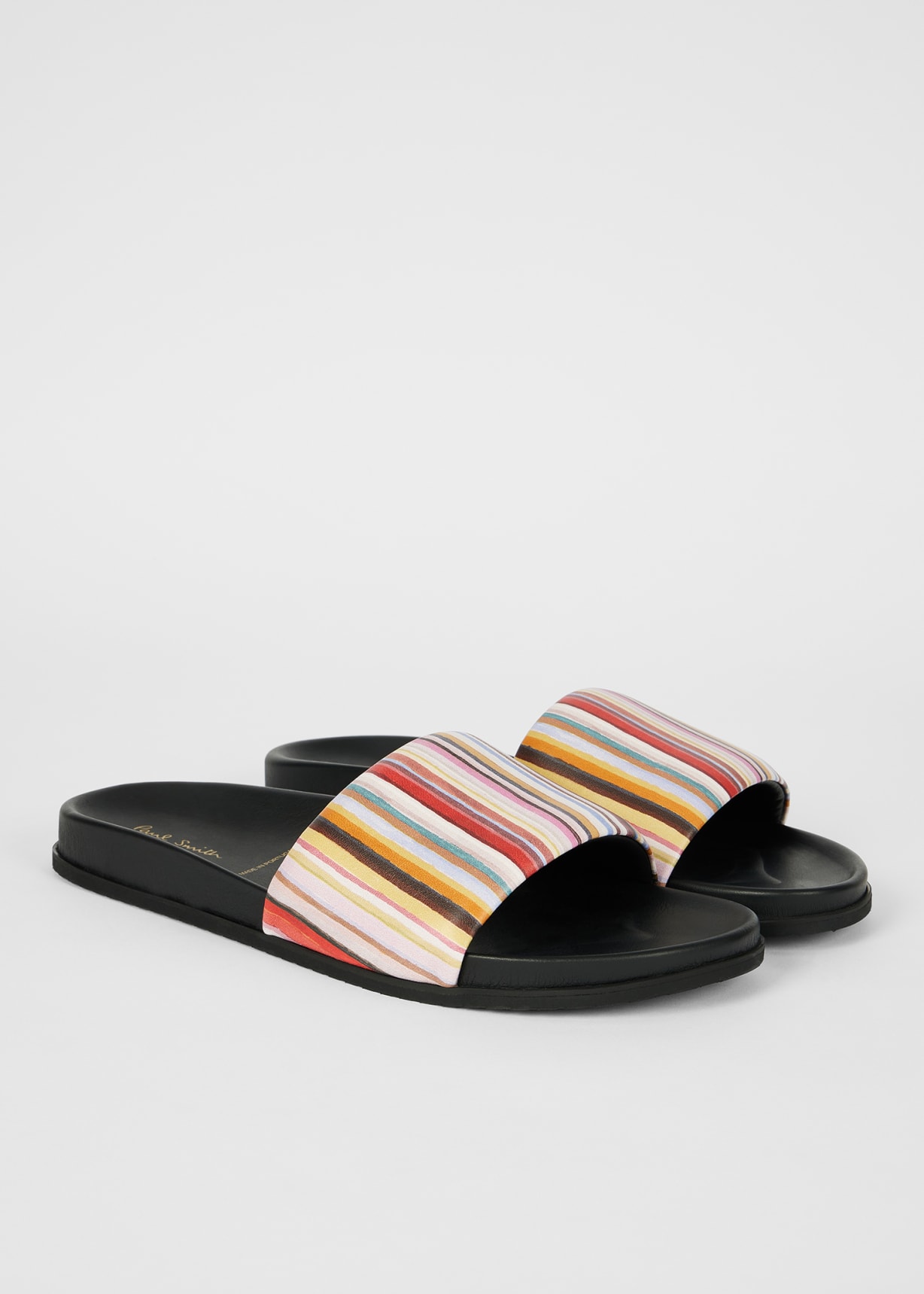 Men's 'Painted Signature Stripe' Leather 'Bellagio' Slides
