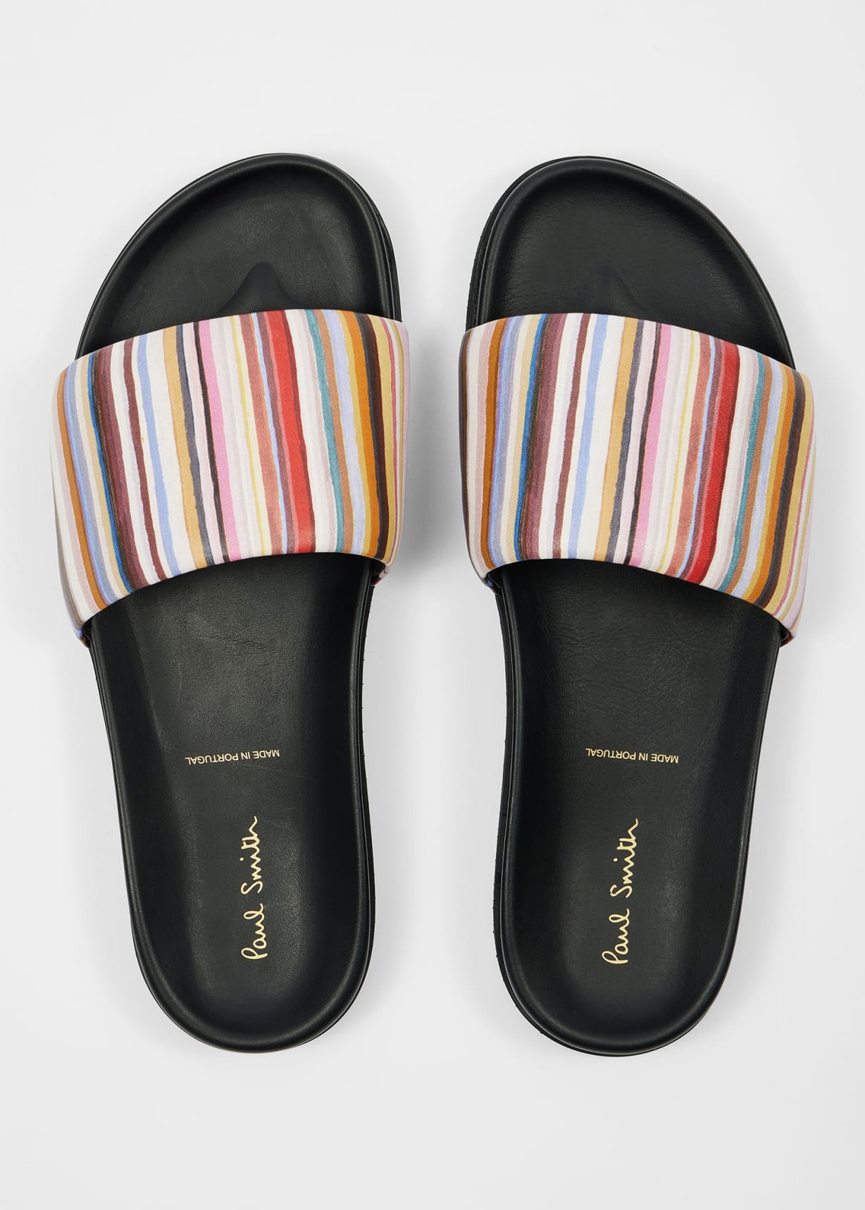Claquettes Homme Multicolore 'Painted Signature Stripe' 'Bellagio' en Cuir