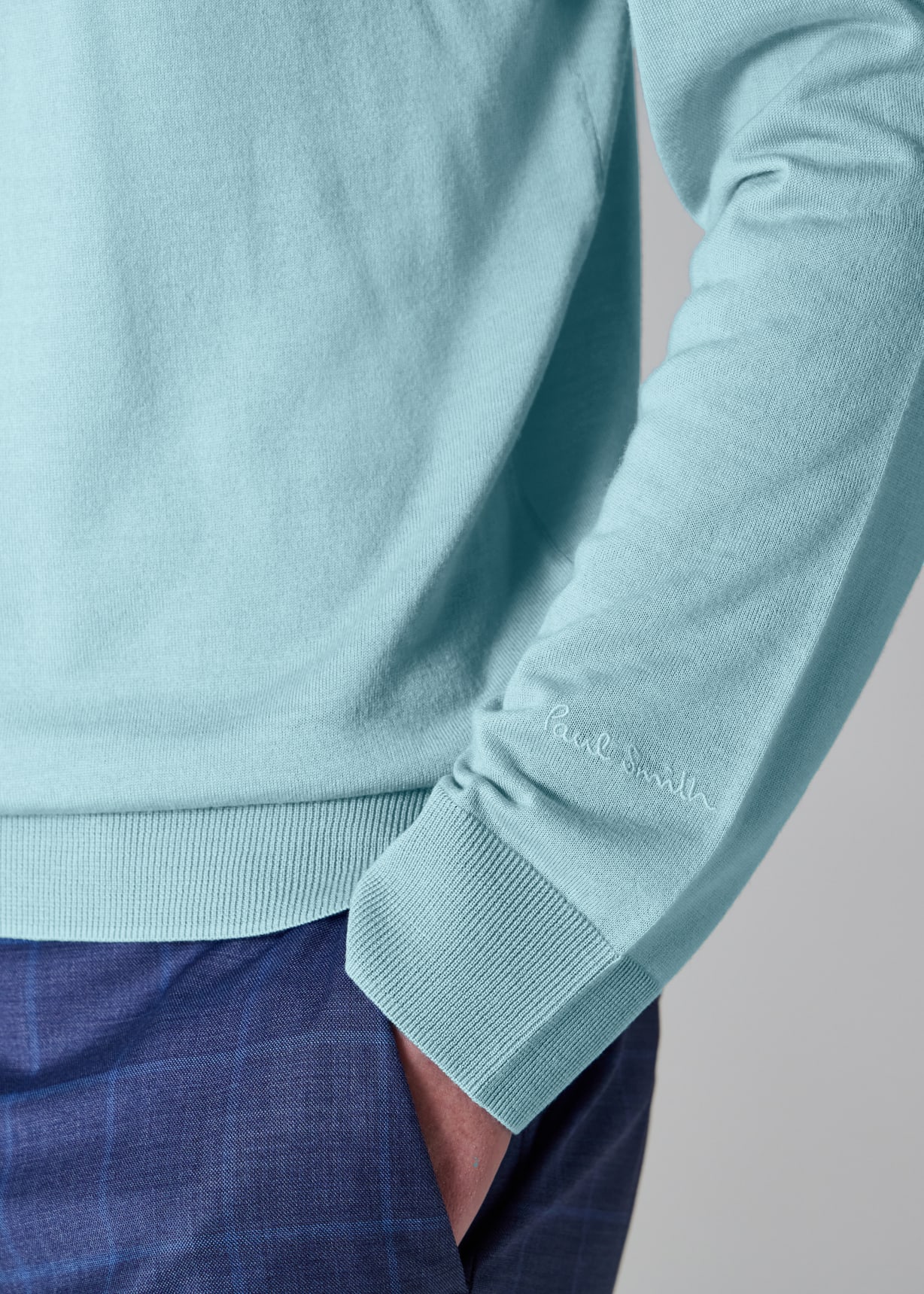 Men's Sky Blue Merino Wool Sweater