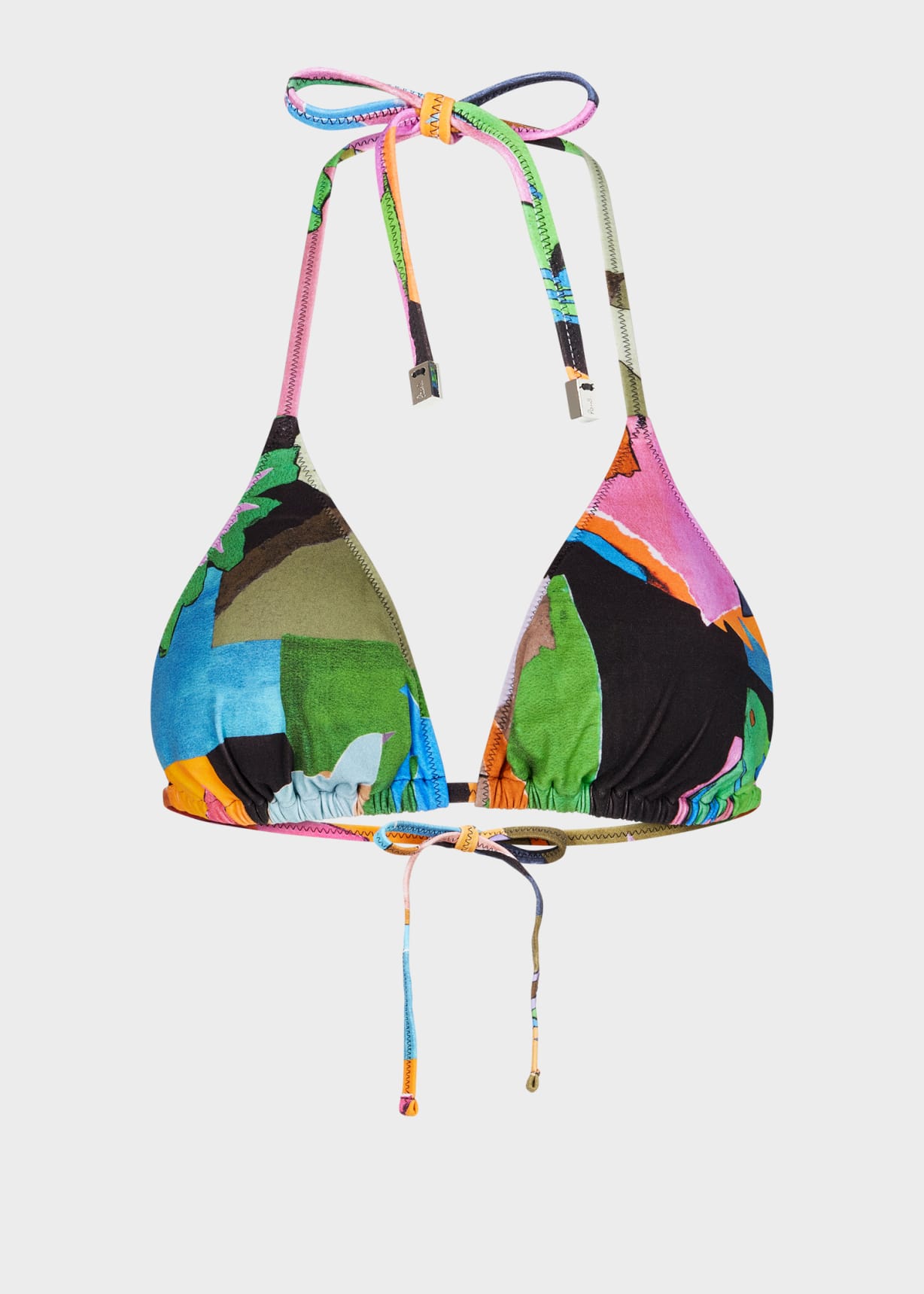 Women's Multicolour 'River Collage' Bikini Top Paul Smith