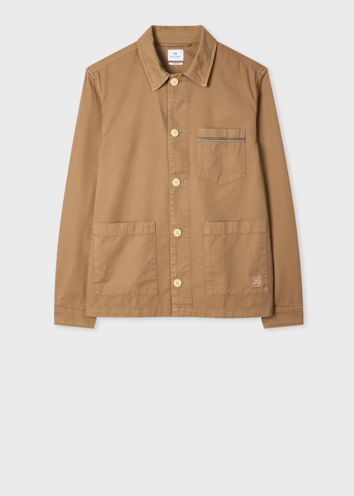 Men's Tan Cotton-Twill 'Stitch Stripe' Work Jacket