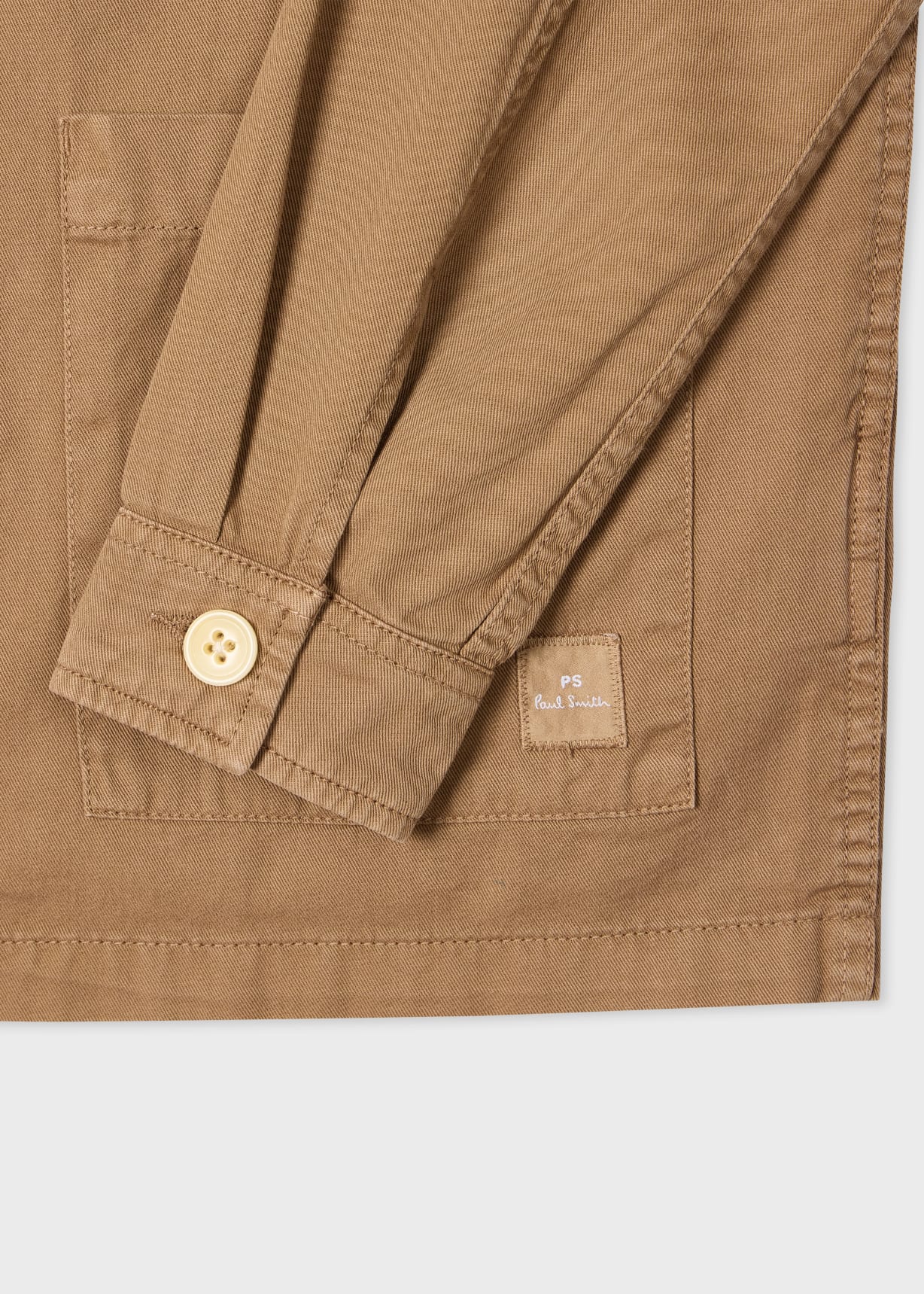 Men's Tan Cotton-Twill 'Stitch Stripe' Work Jacket
