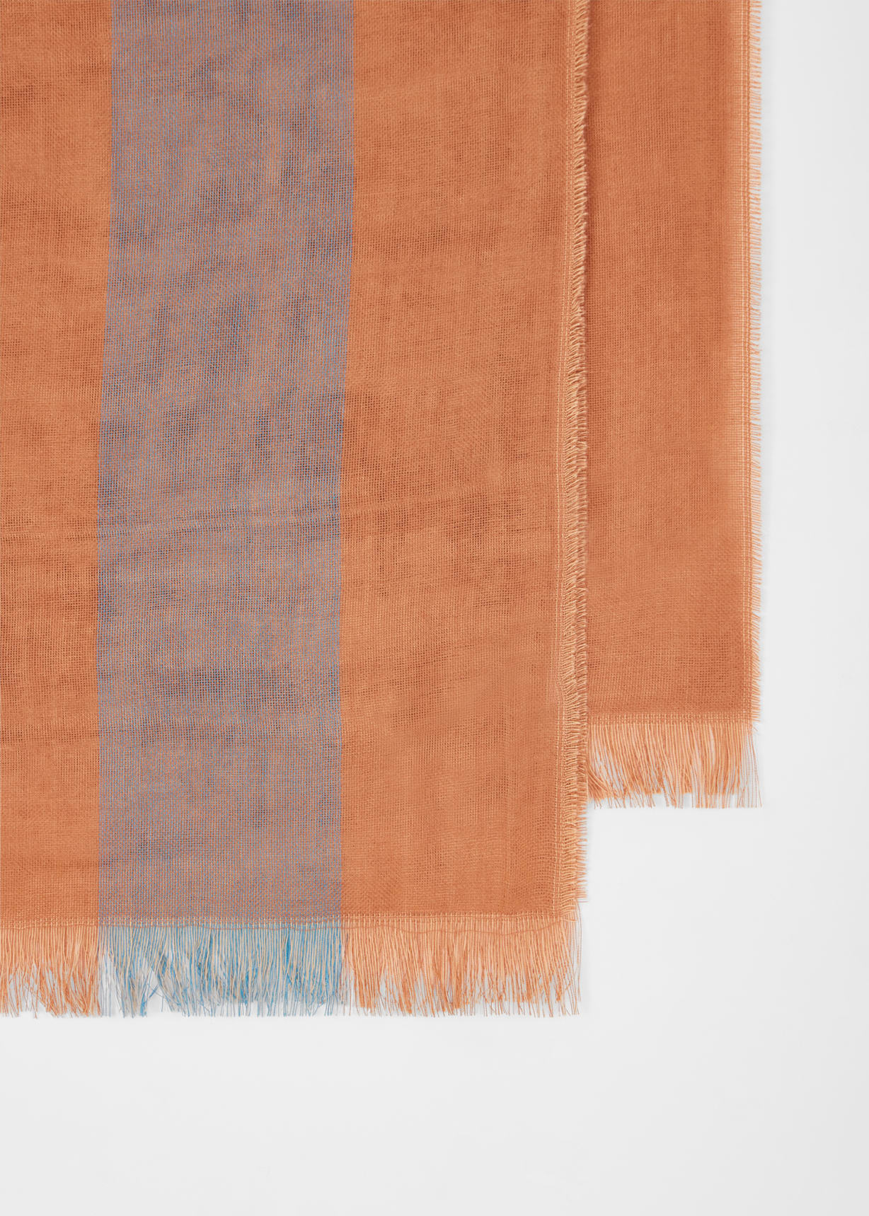 Women's Orange Stripe Cotton Logo Scarf