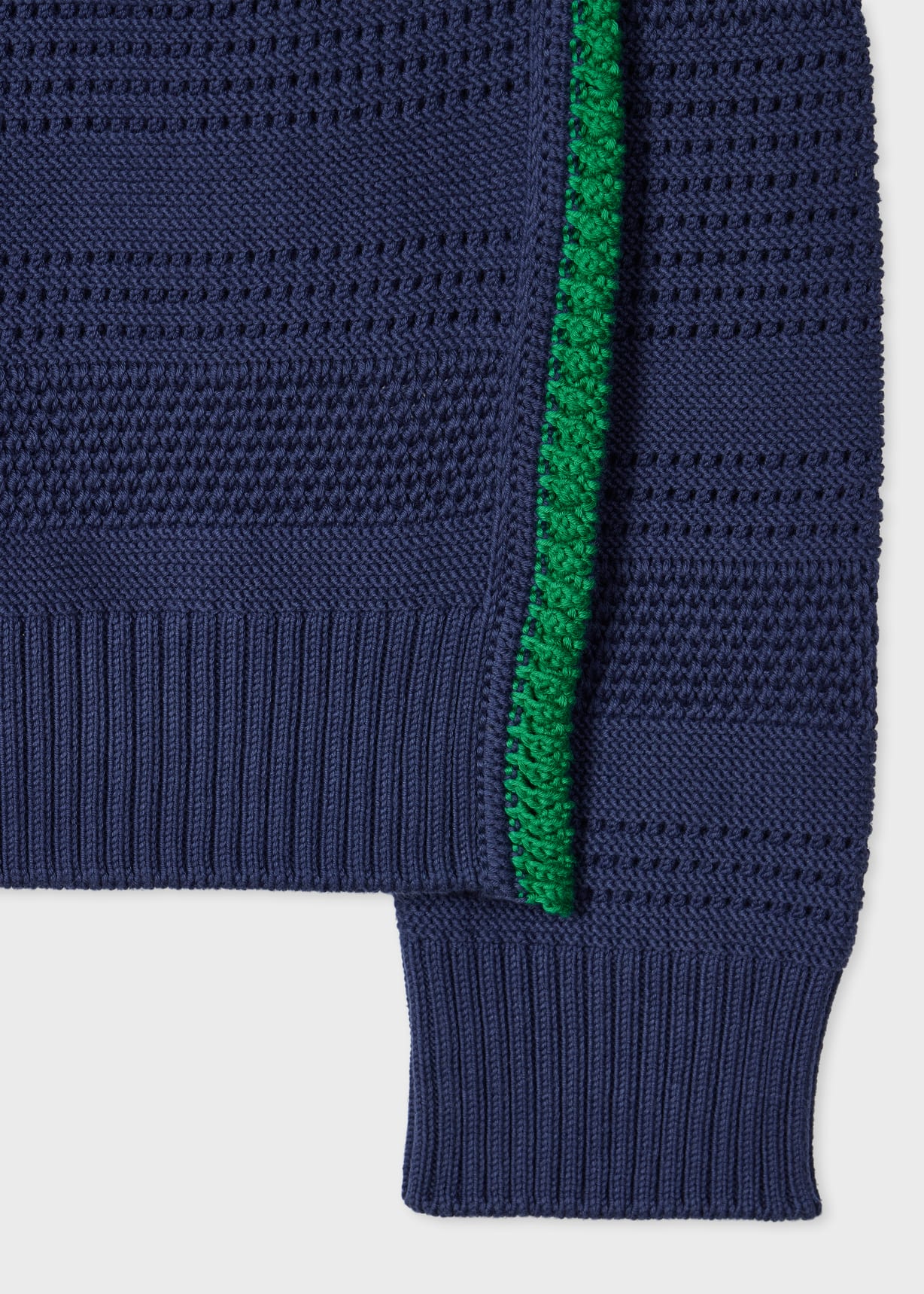 Men's Navy Textured Cotton Sweater