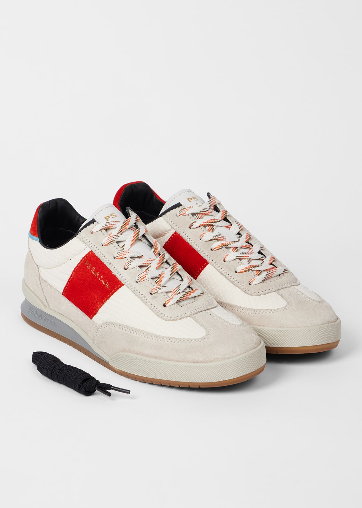 Men's White and Red 'Dover' Trainers
