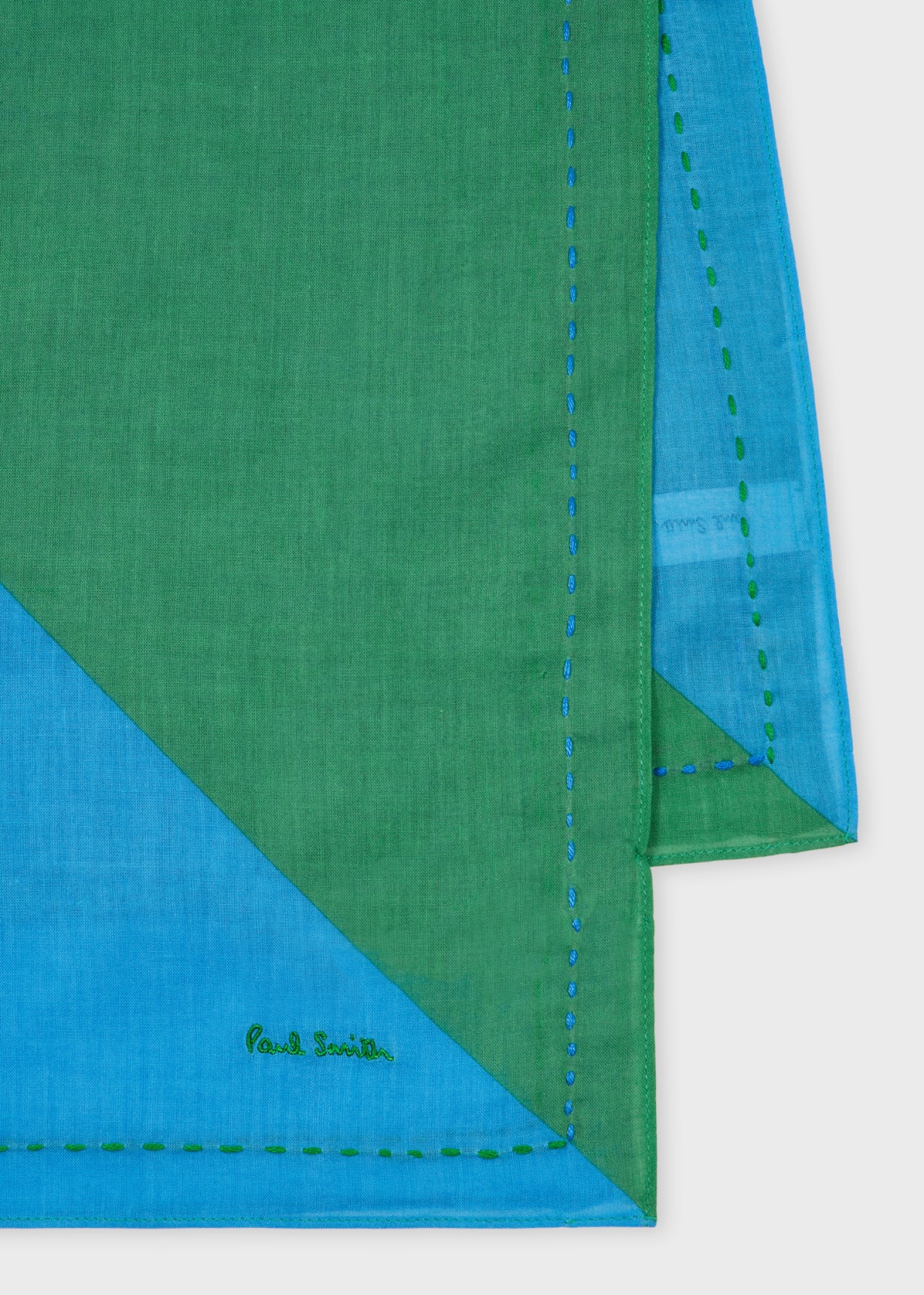 Blue and Green Bandana Scarf
