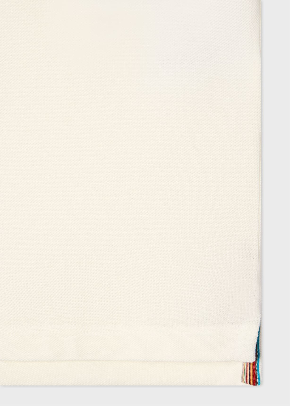 Men's White Polo Shirt with Embroidered 'Rabbit' Placket