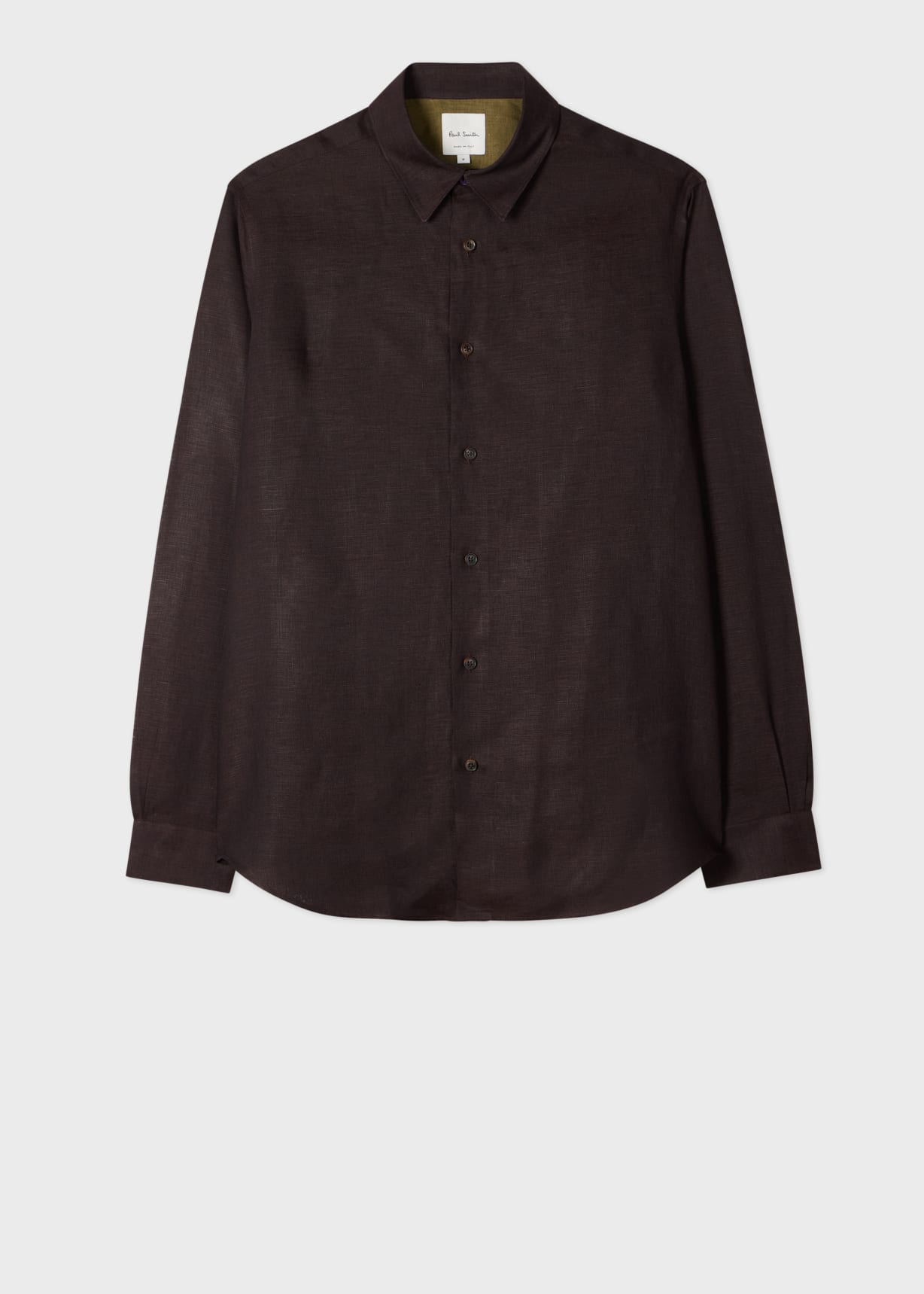 Men's Dark Brown Linen Shirt