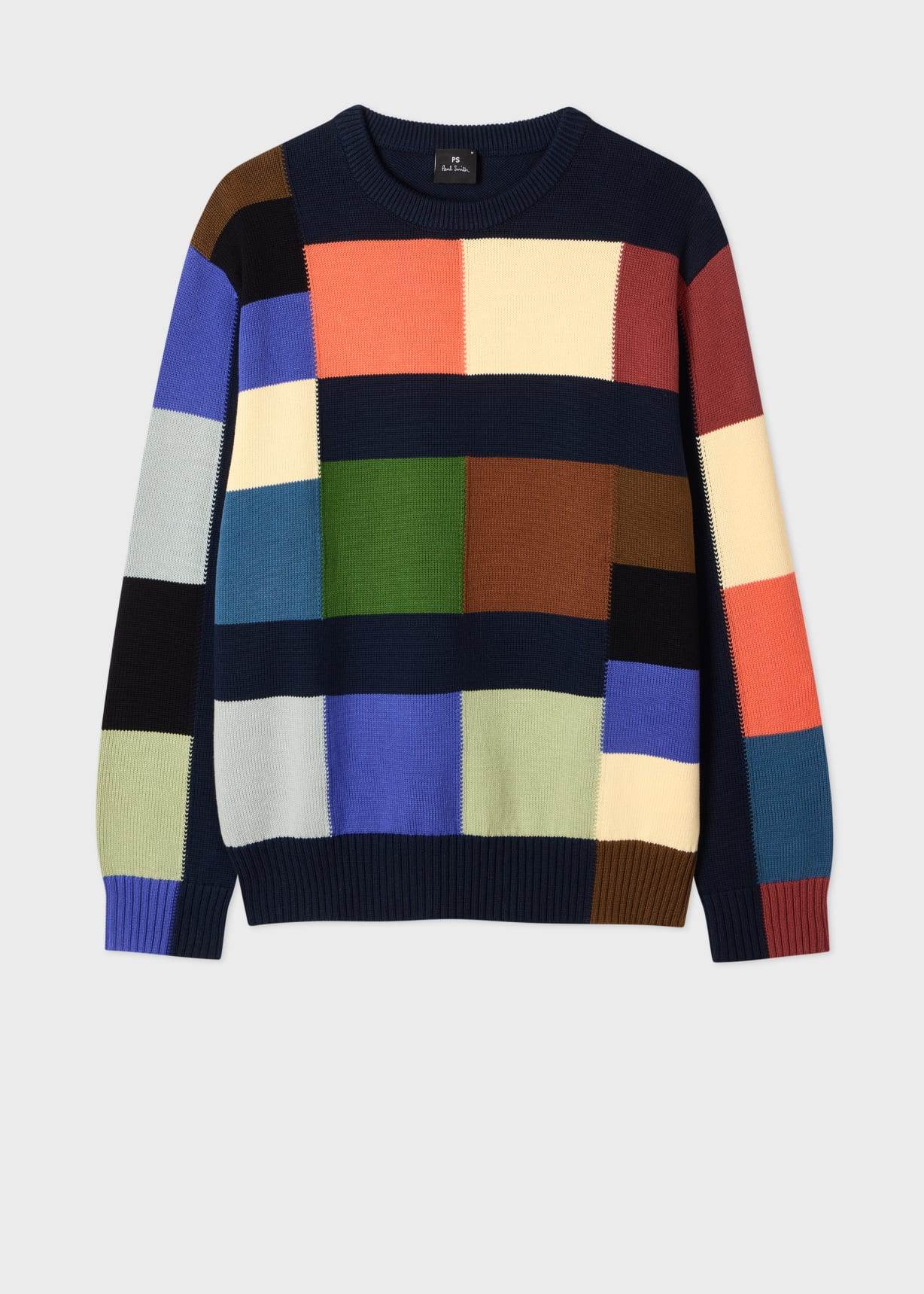 Men's Multicolour Patchwork Cotton Sweater