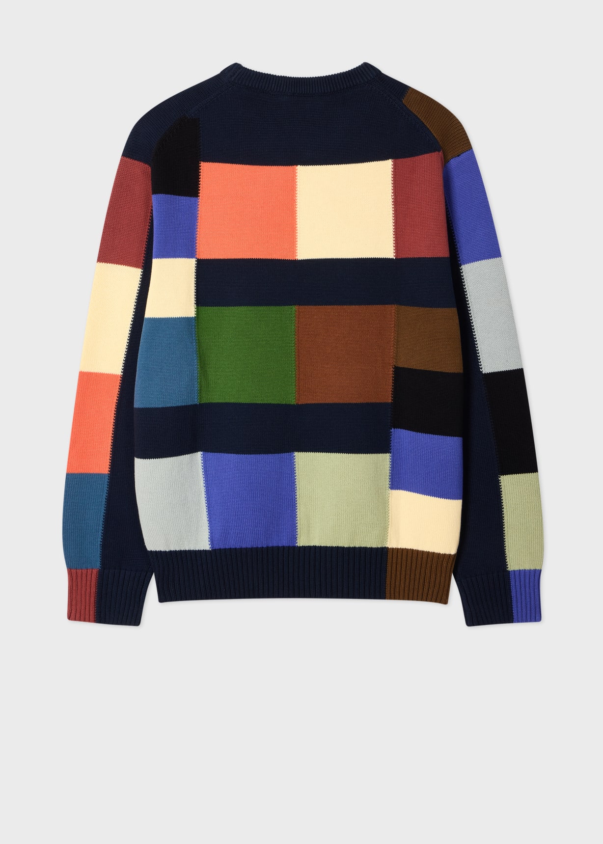 Men's Multicolour Patchwork Cotton Sweater