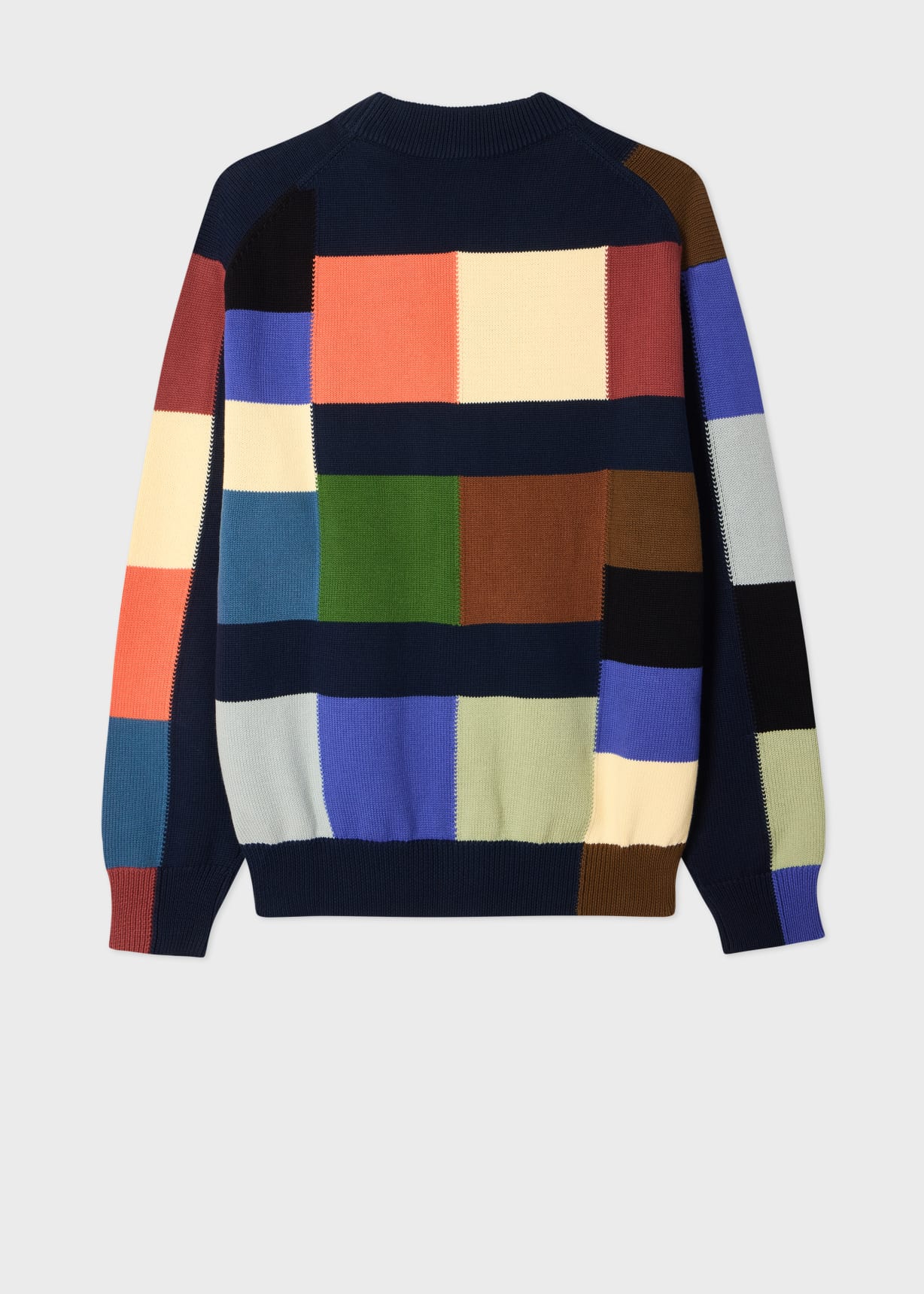 Men's Multicolour Patchwork Cotton Cardigan