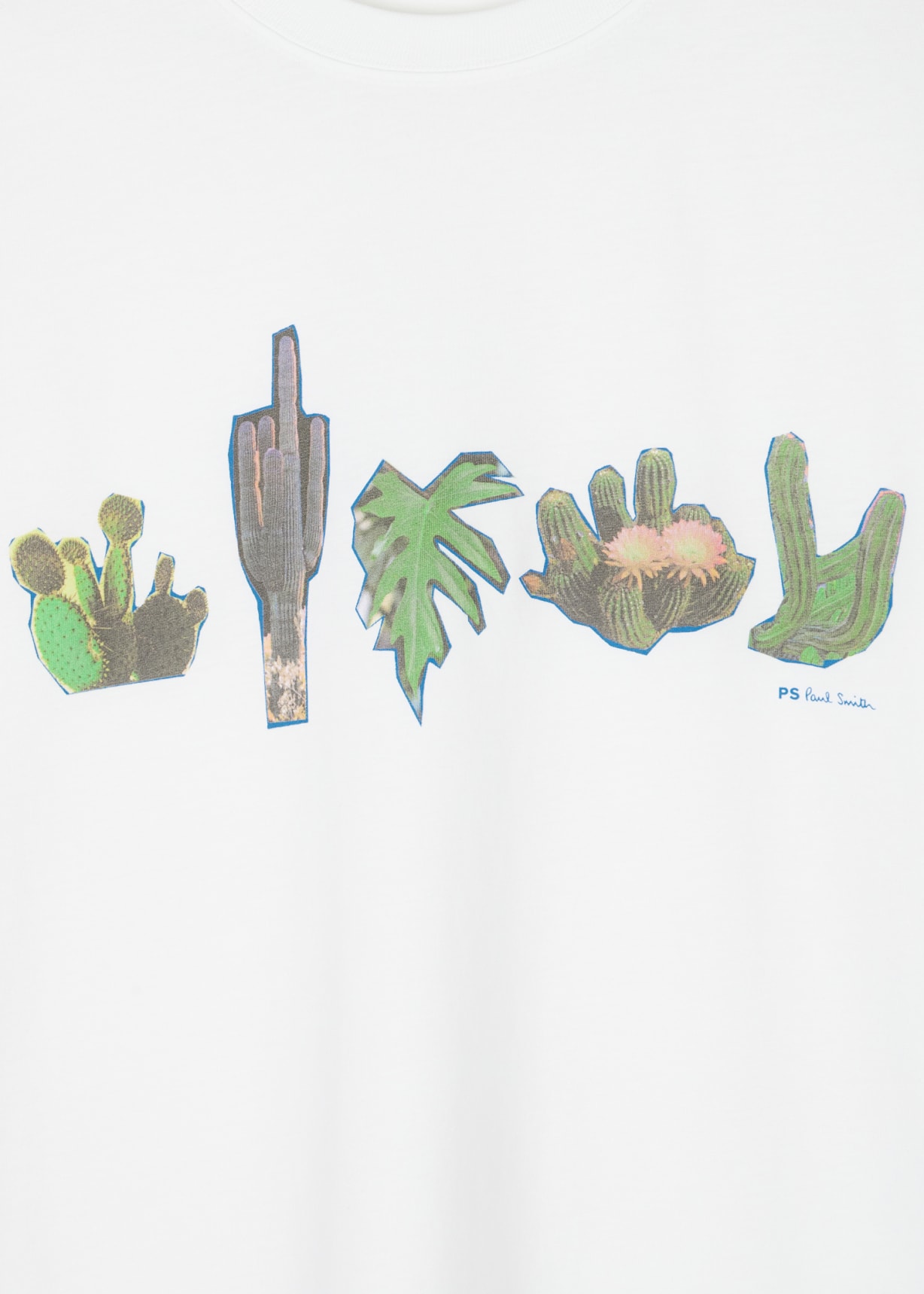 White 'Cactus' Print T-Shirt