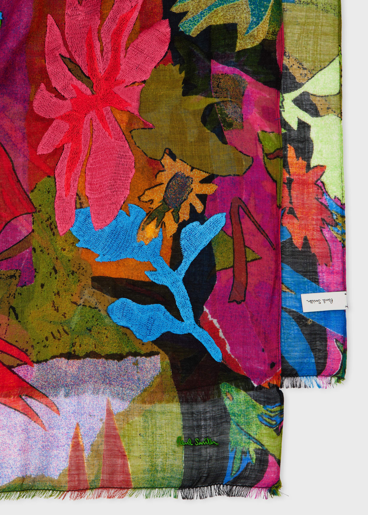 Mutlicolour Wool 'River Collage' Scarf Paul Smith