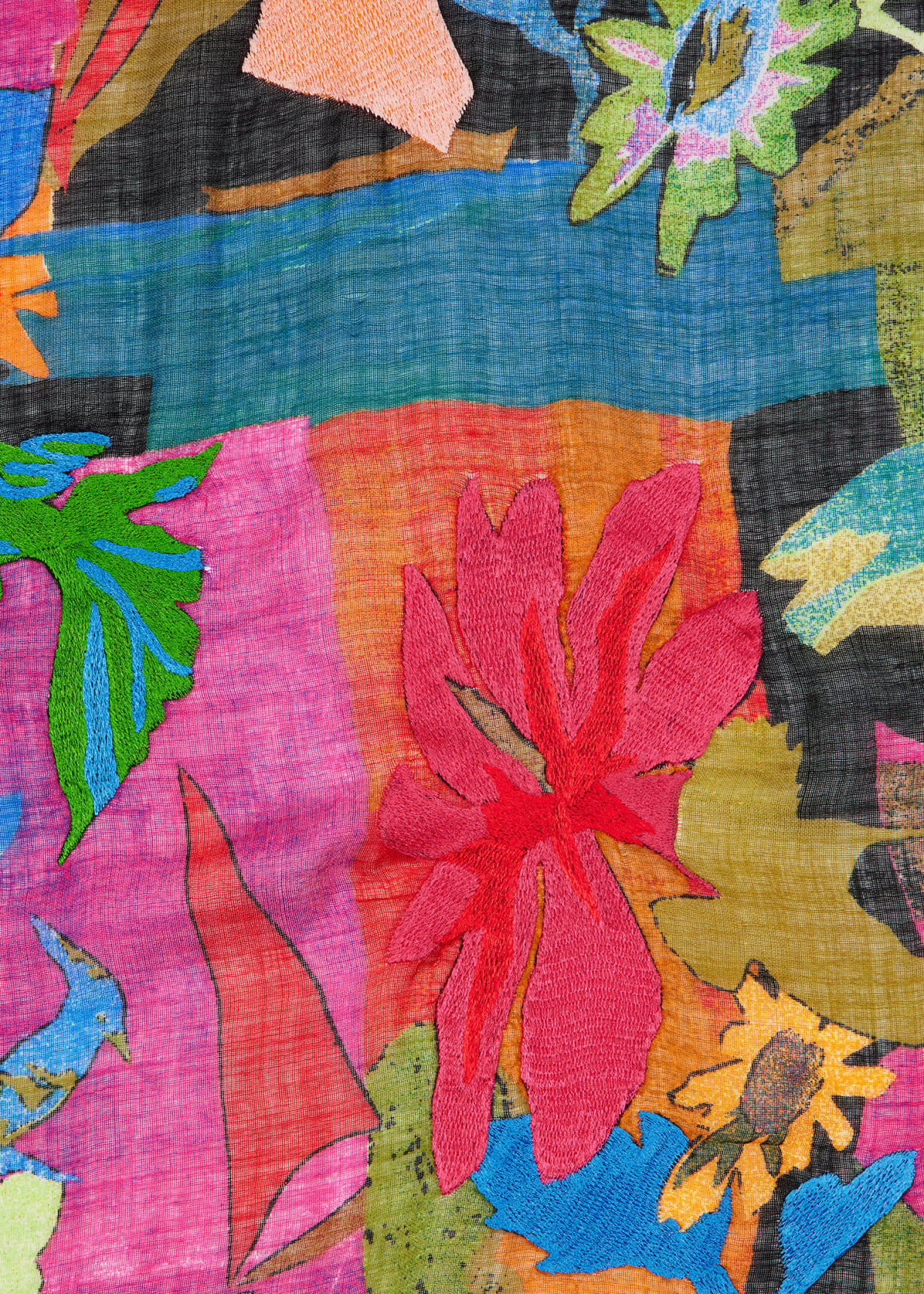 Mutlicolour Wool 'River Collage' Scarf Paul Smith