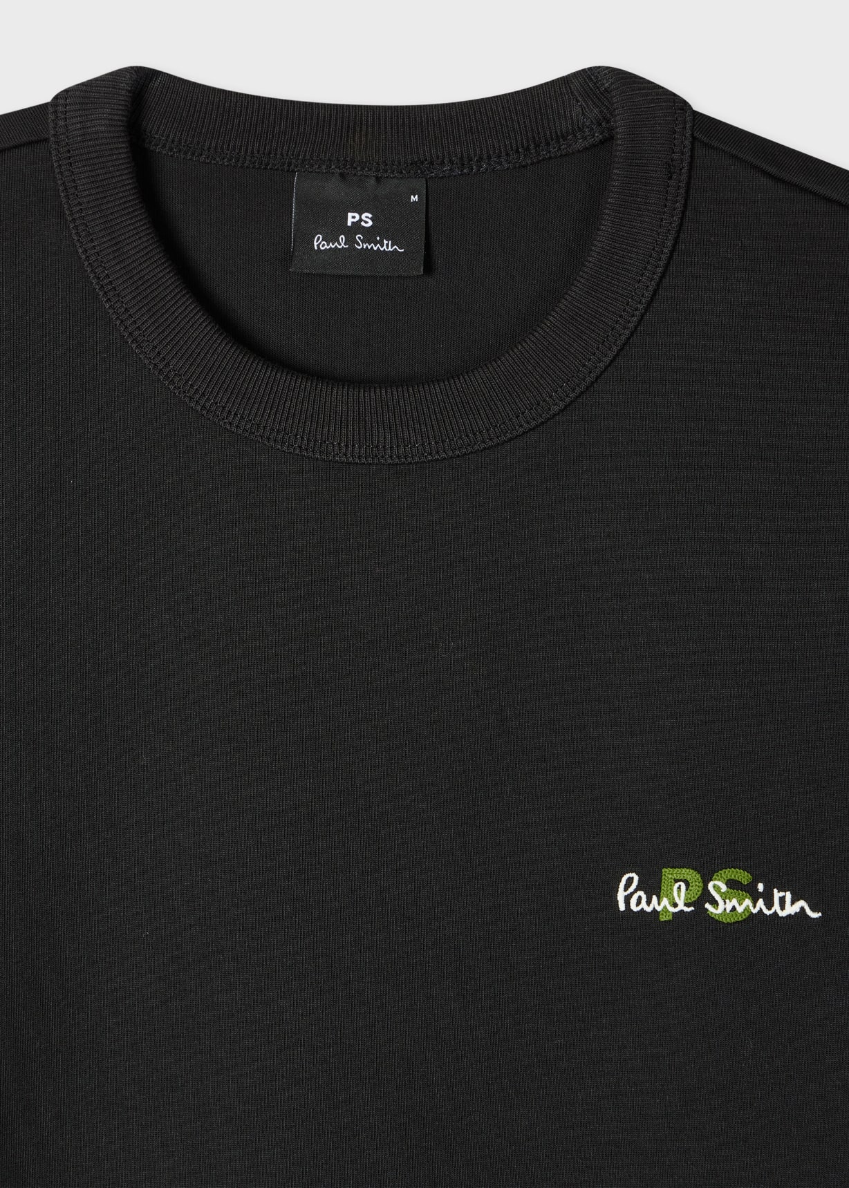 Men's Oversized Black Logo Embroidery Cotton T-Shirt