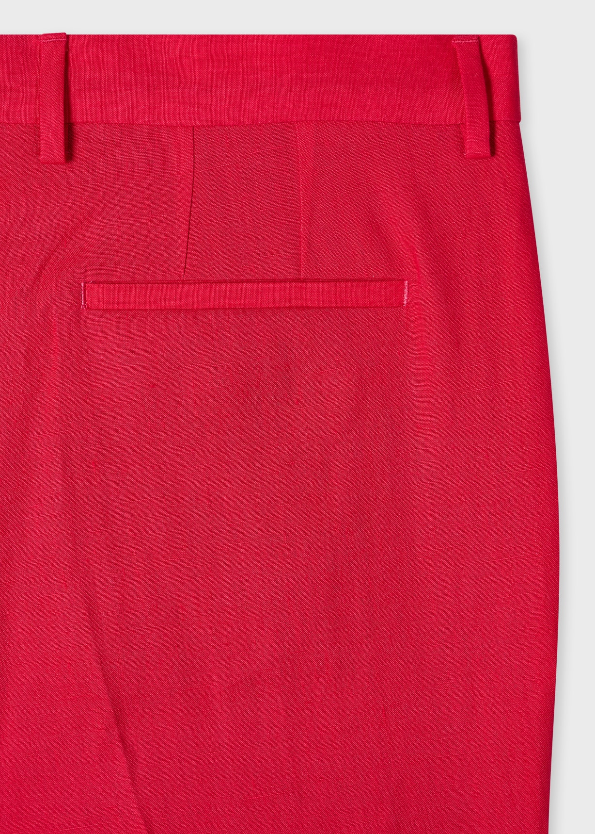 Men's Tapered-Fit Fuchsia Linen Trousers