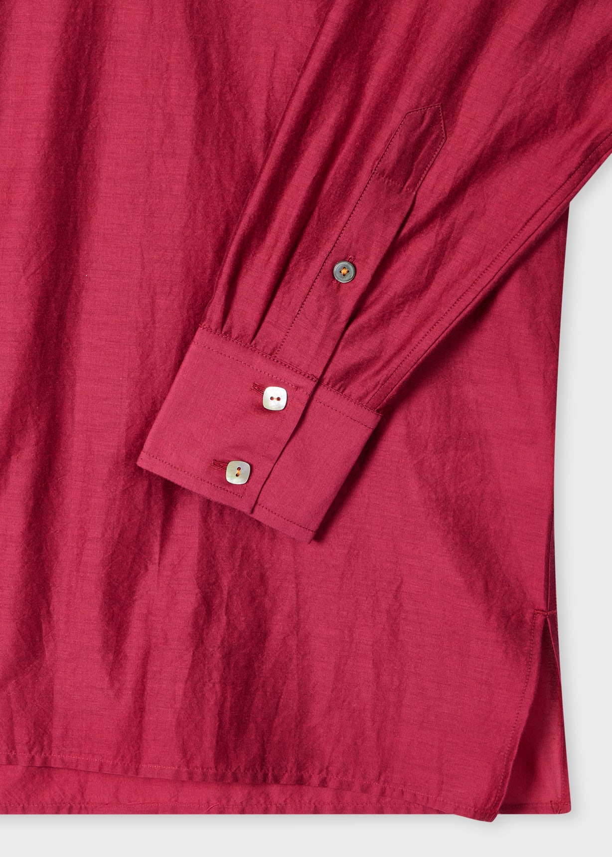 Women's Magenta Silk-Blend Long-Sleeve Shirt