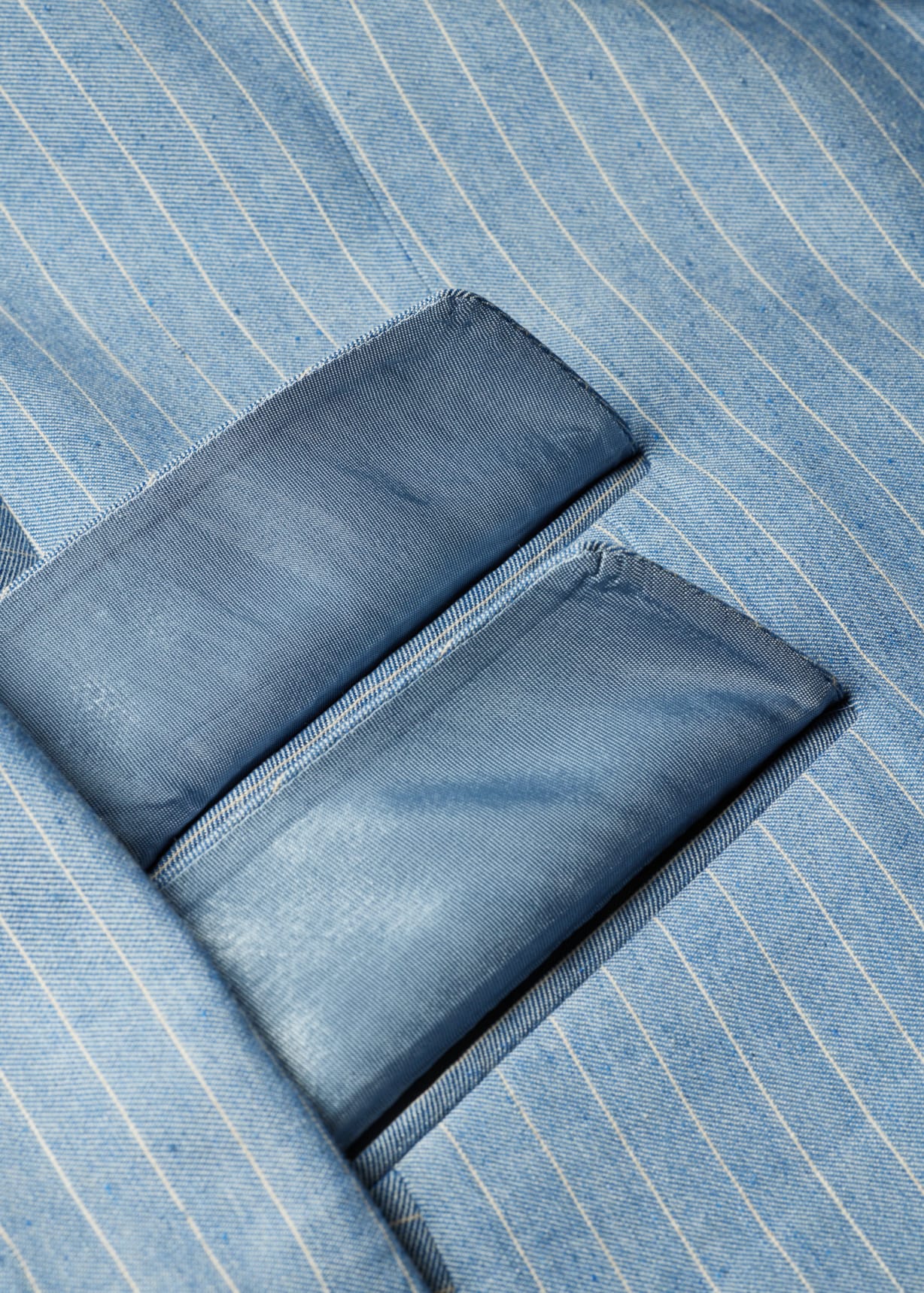 Women's Light Blue Pinstripe Blazer