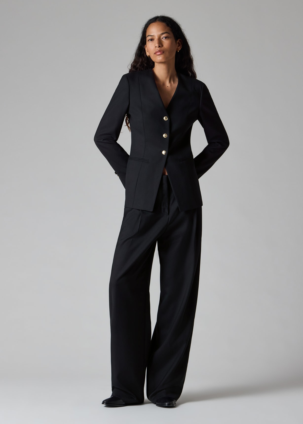 Women's A Suit To Travel In - Navy Collarless Tailored Jacket