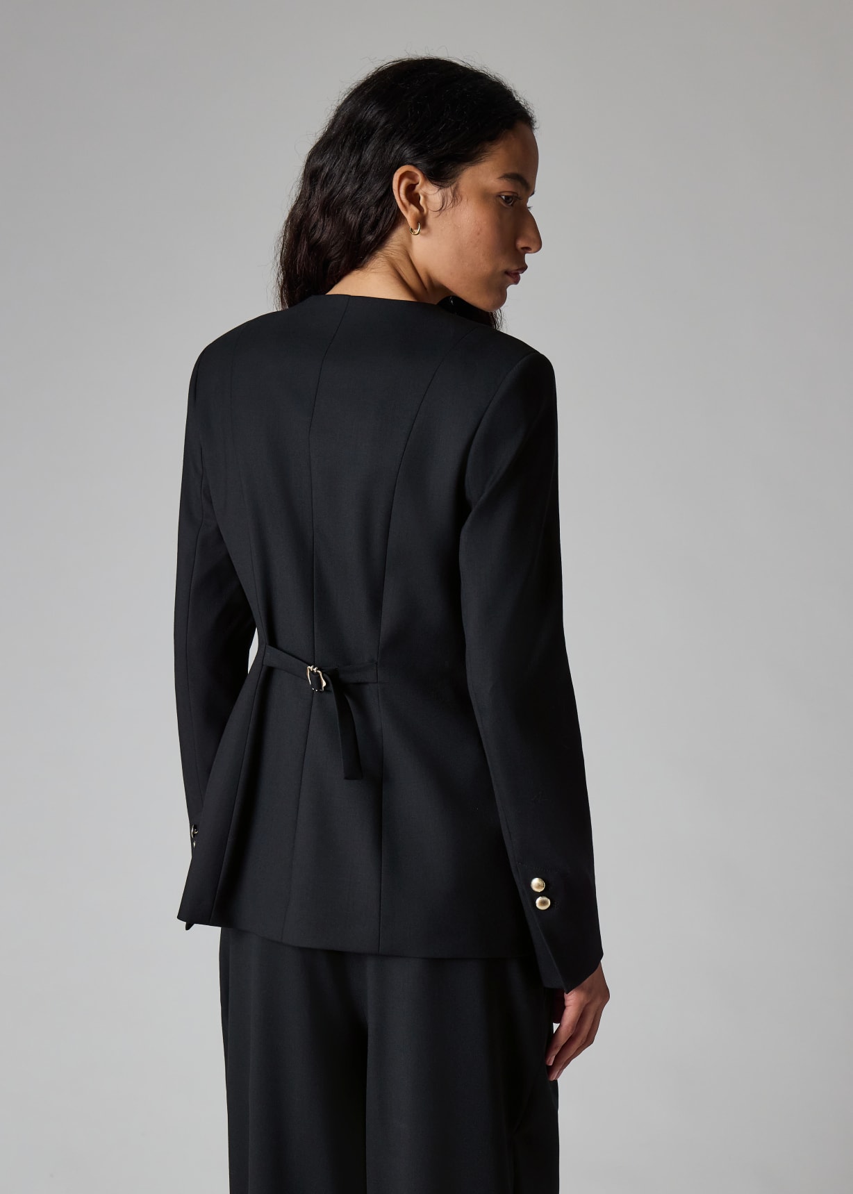 Women's A Suit To Travel In - Navy Collarless Tailored Jacket