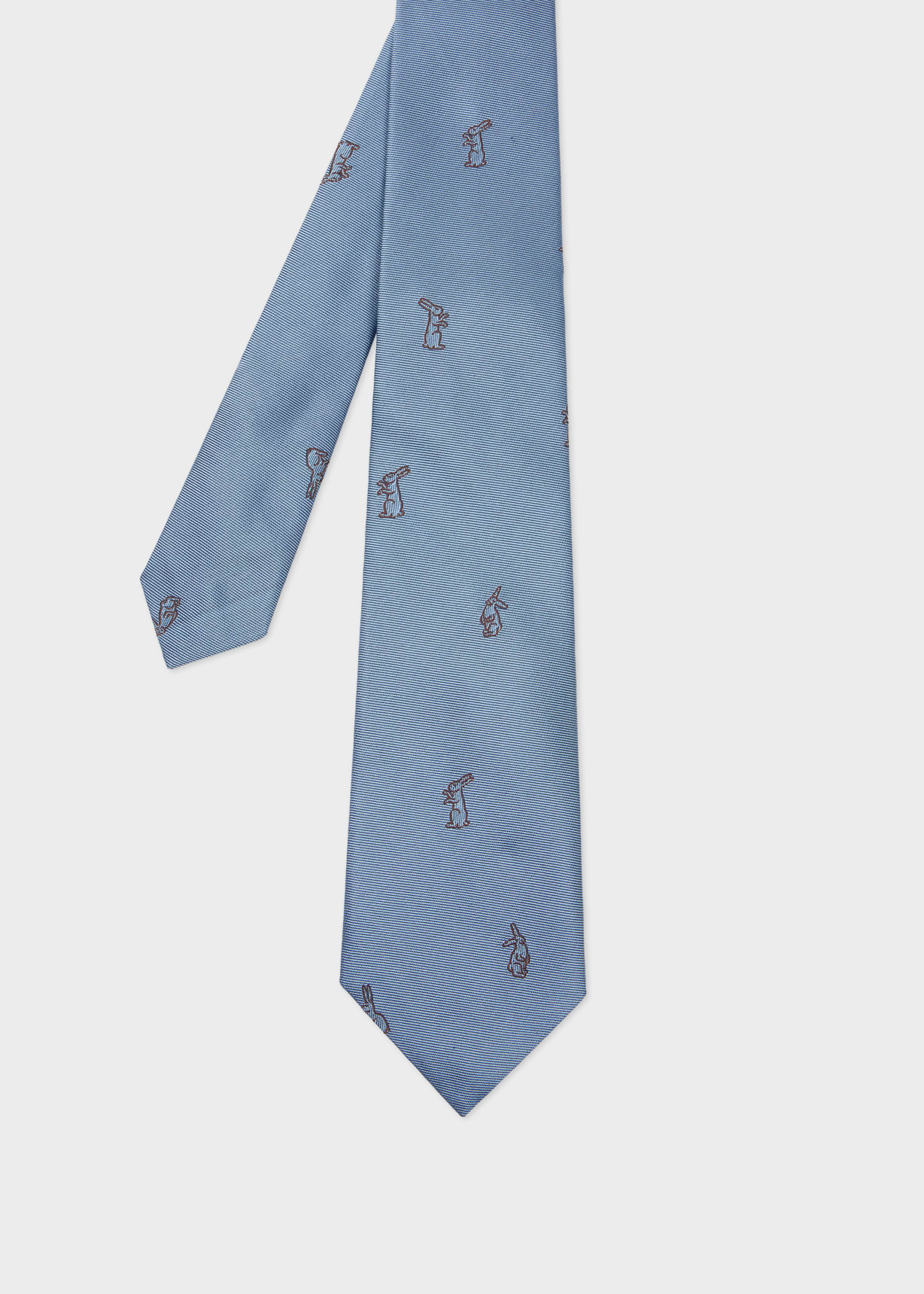Pale Blue Silk 'Rabbit' Tie Paul Smith