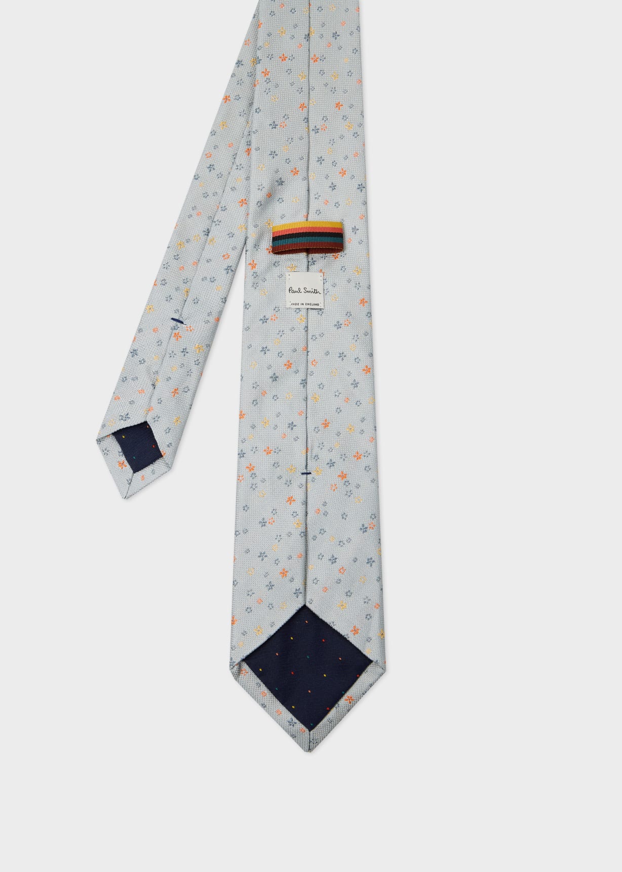 Pale Blue Silk 'Ditsy Floral' Tie Paul Smith