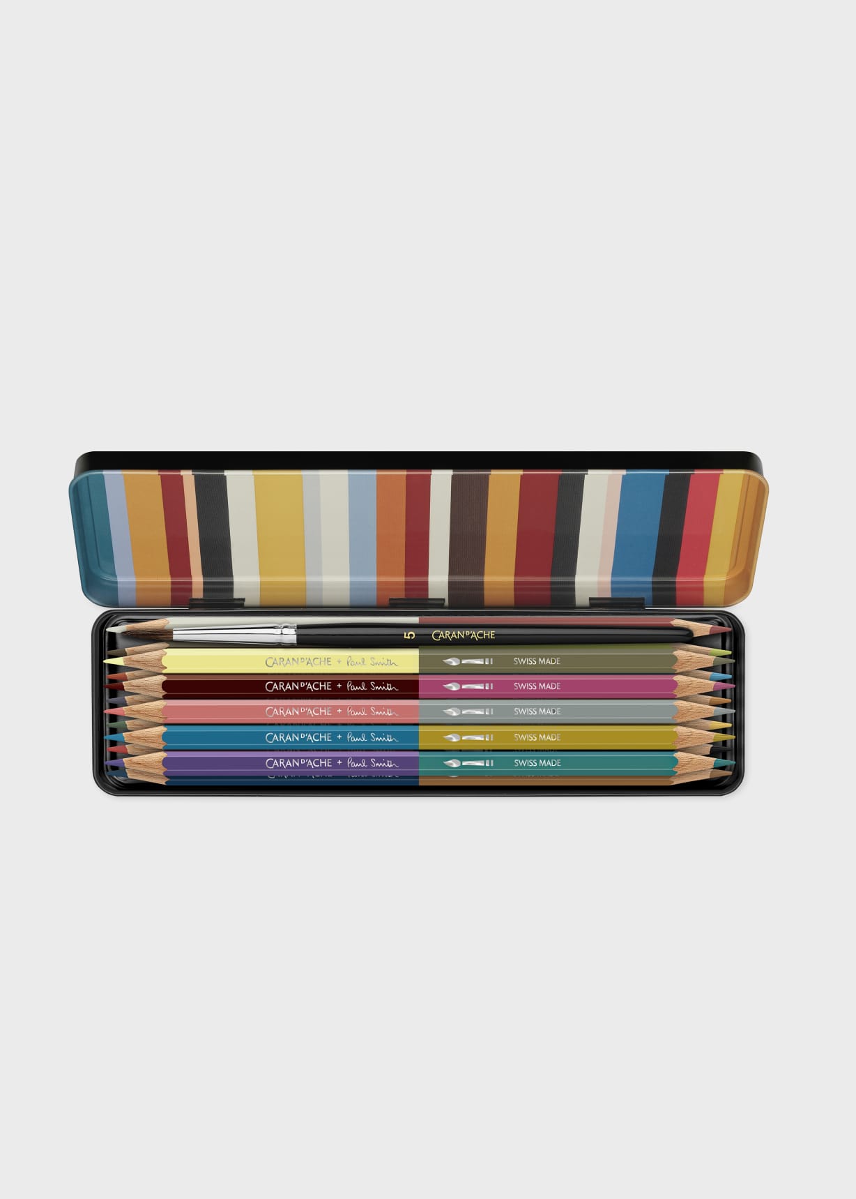 Caran d'Ache + Paul Smith - Set of 12 BICOLOR Pencils and Brush