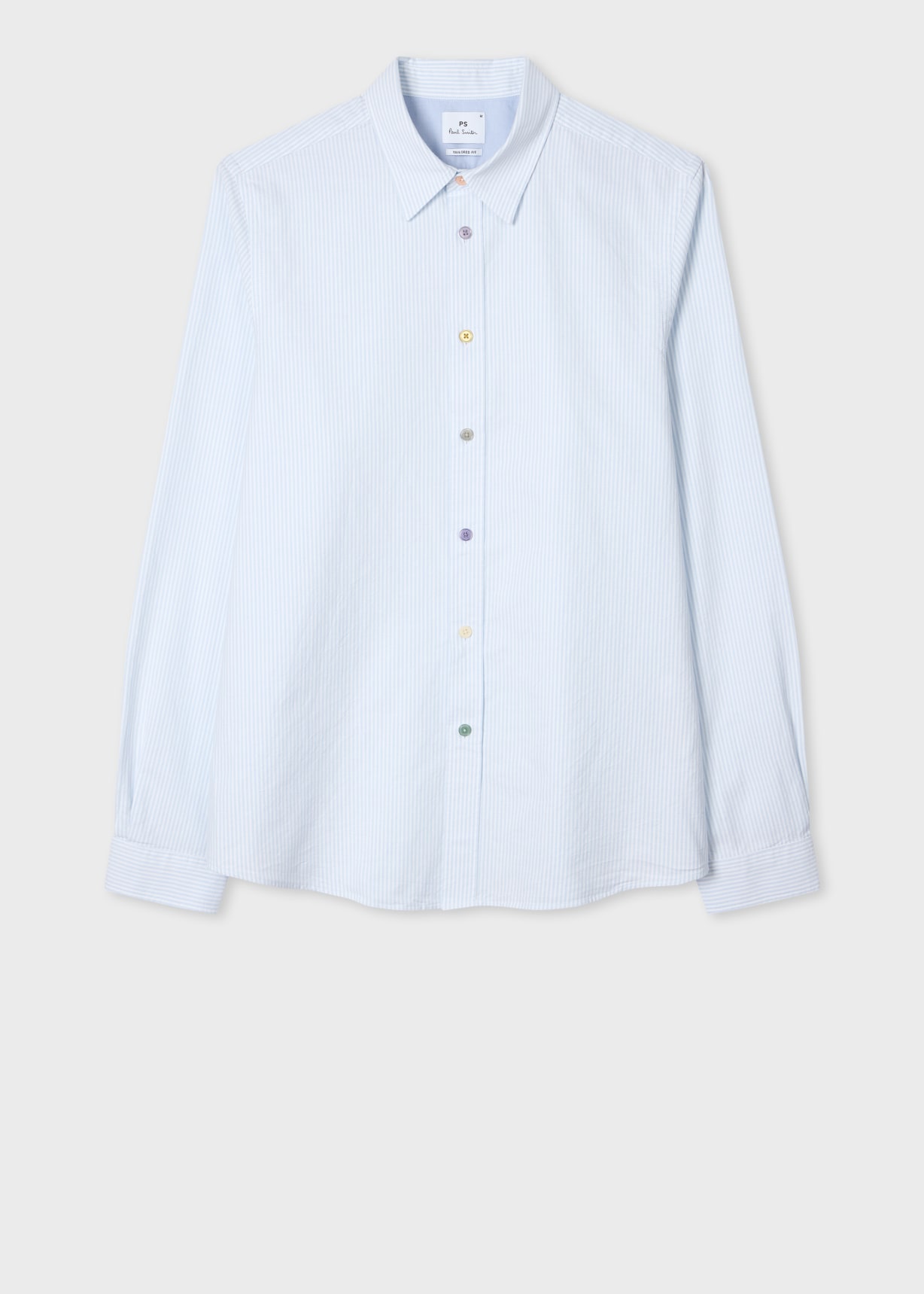 Men's Tailored-Fit Blue Stripe Oxford Shirt