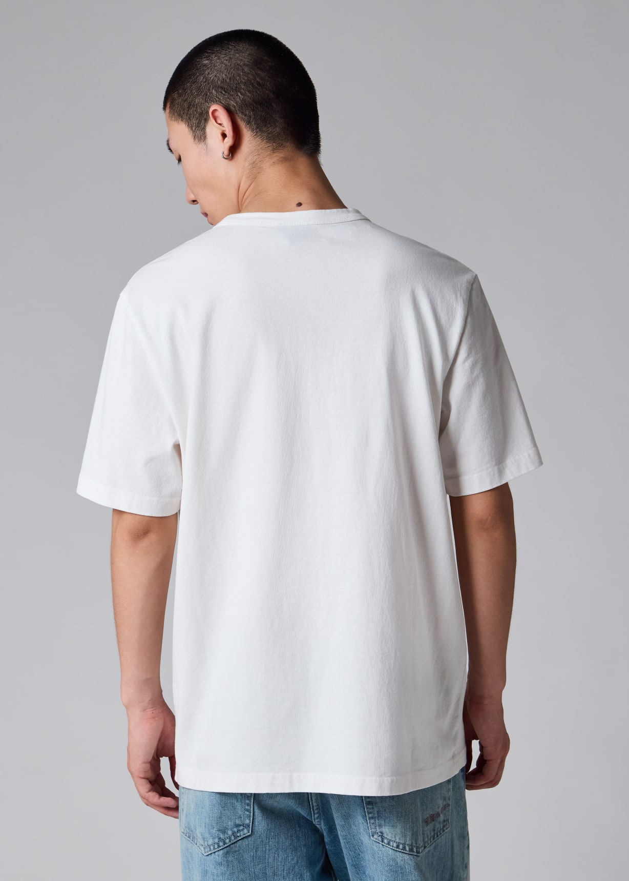 Men's White 'Happy' Applique T-Shirt