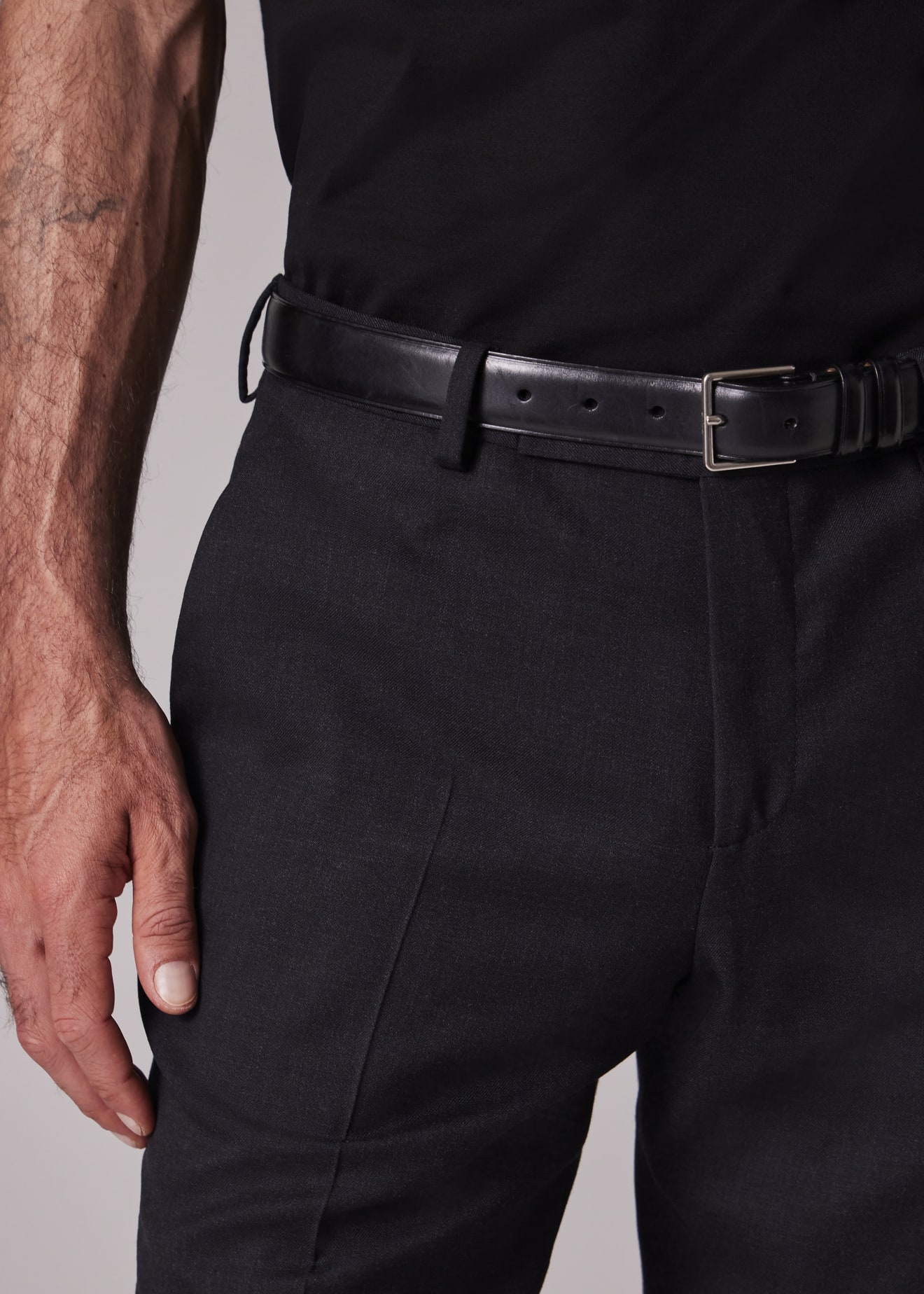 Men's Slim-Fit Black Cotton-Stretch Chinos