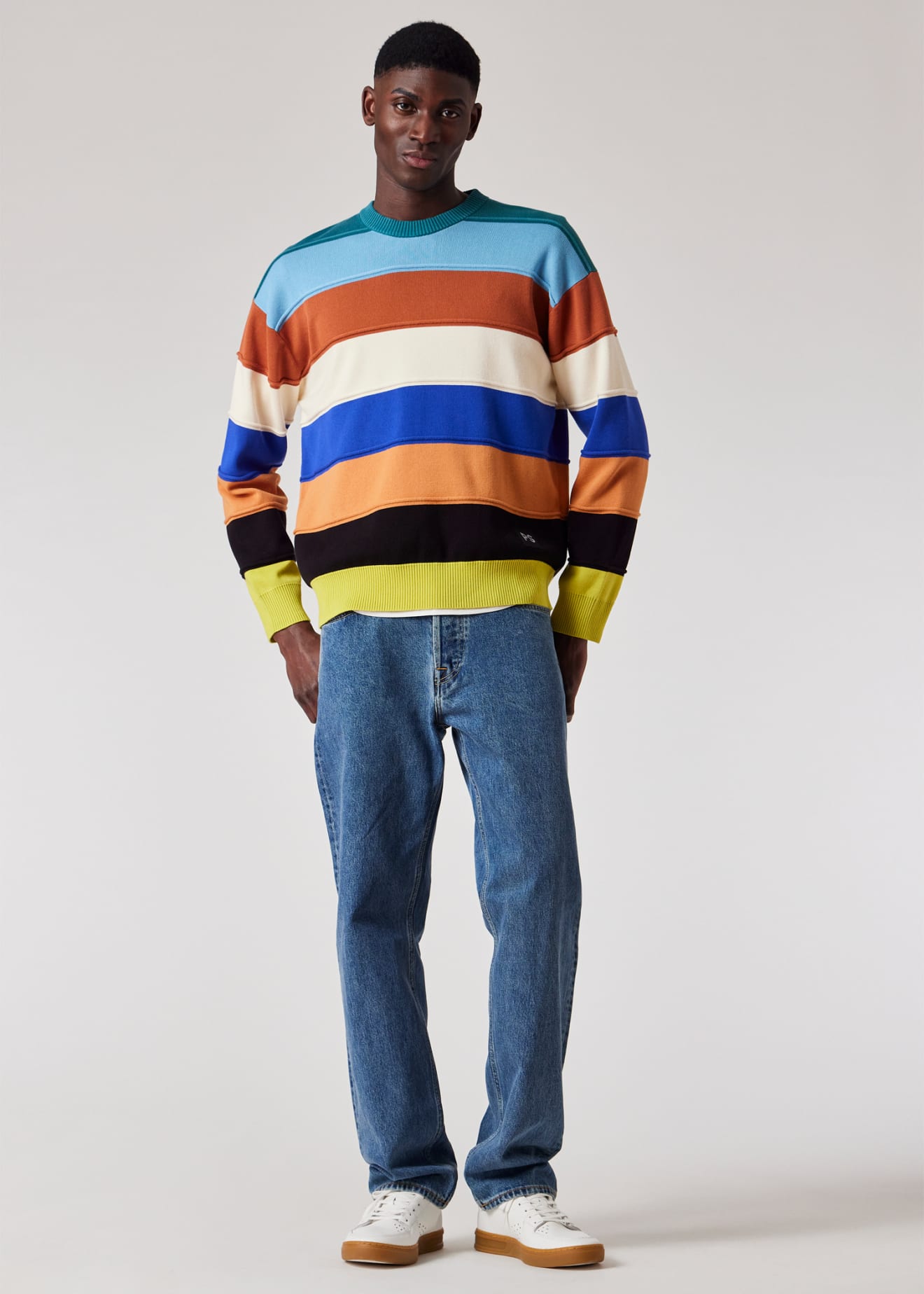 Men's Multicolour Bold Stripe Knitted Sweater