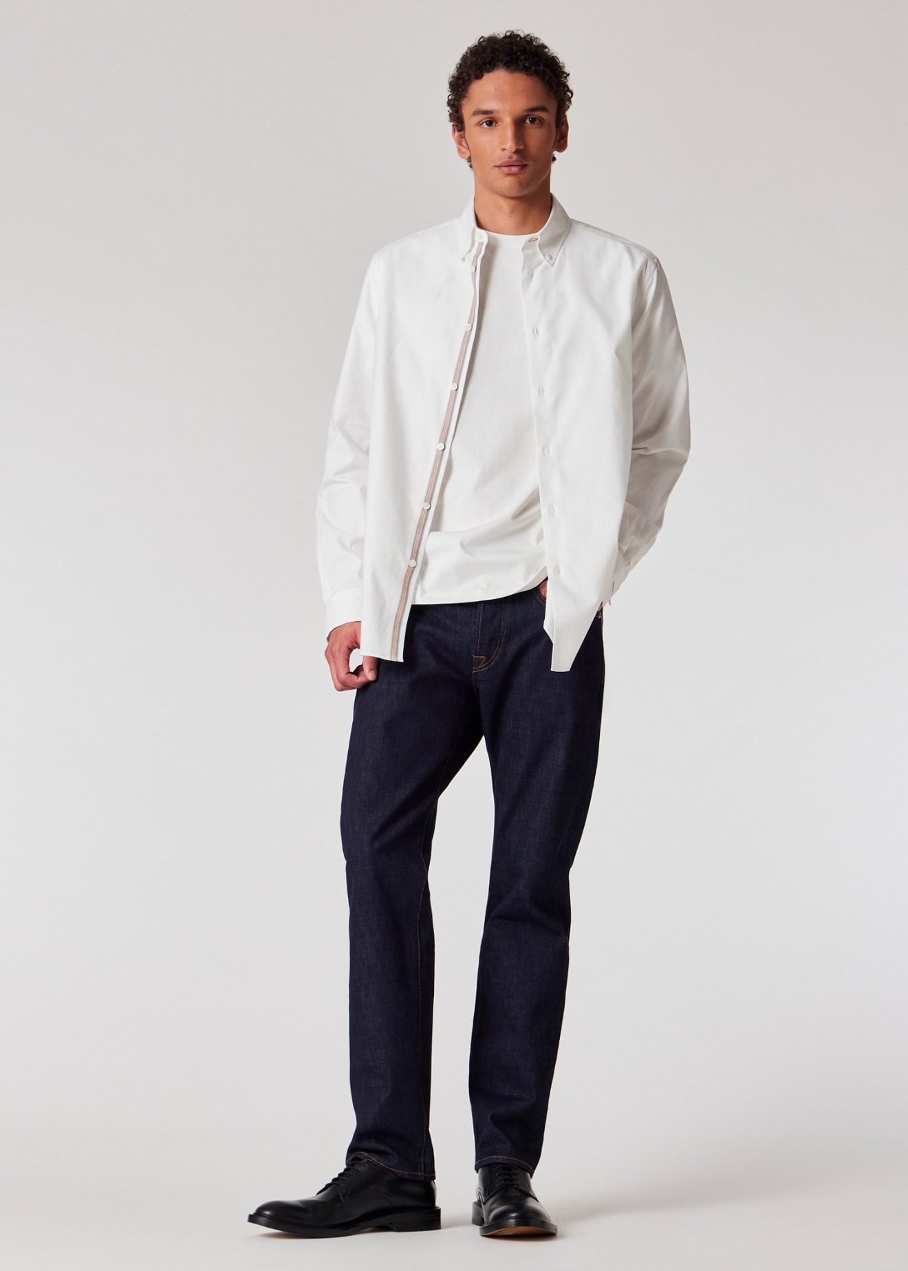 Men's Classic-Fit White Oxford Cotton Button-Down Shirt