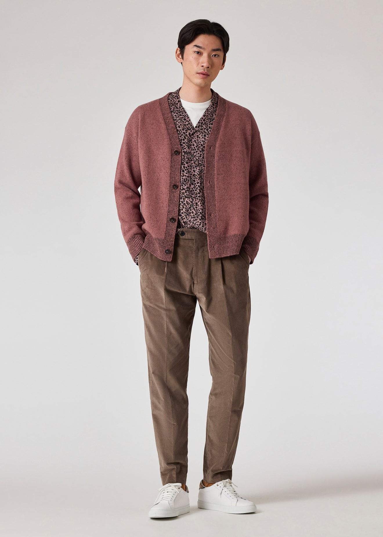 Dusky Pink 'Leopard' Print Viscose Shirt