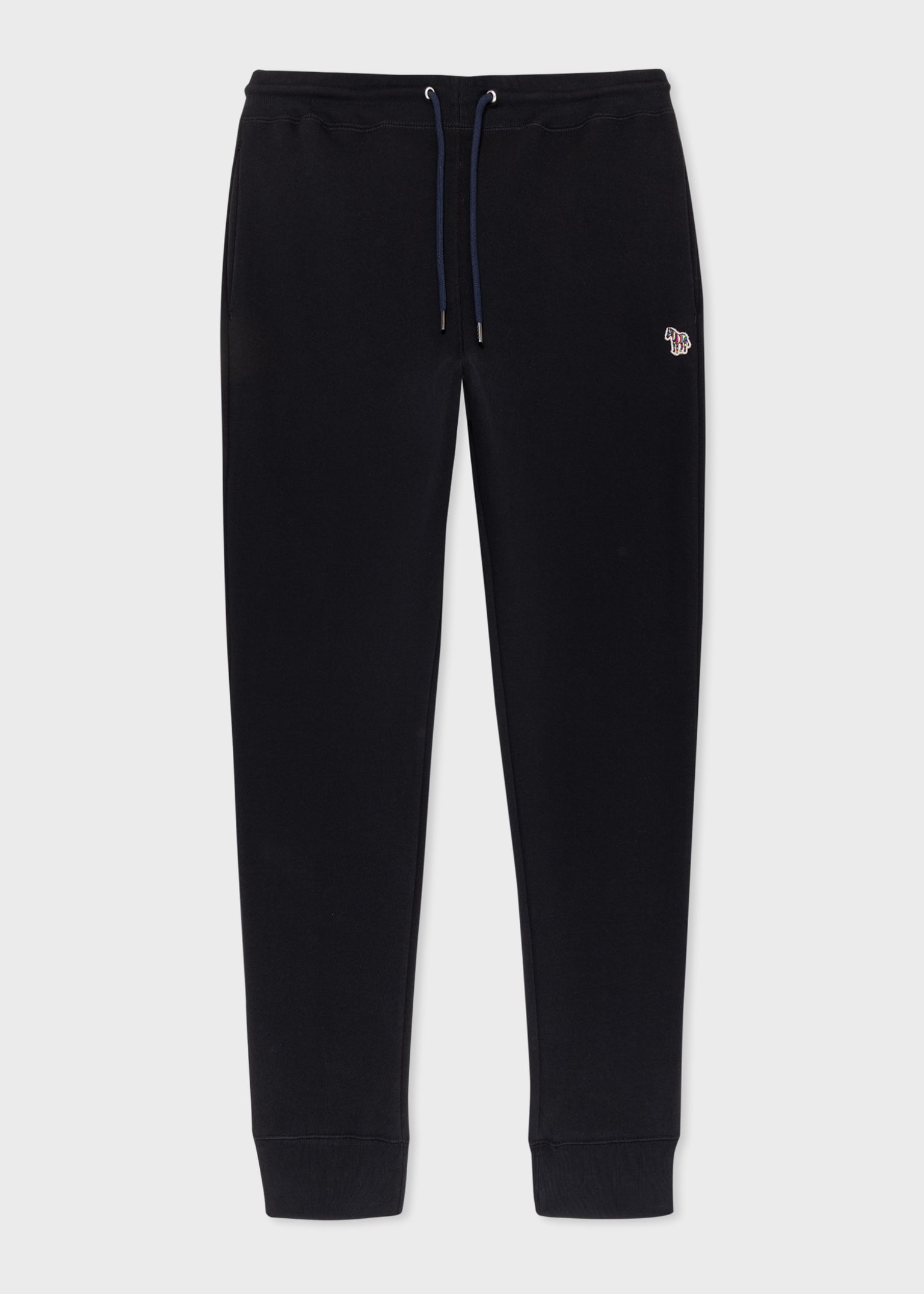 Men's Black Tapered-Fit Zebra Logo Sweatpants
