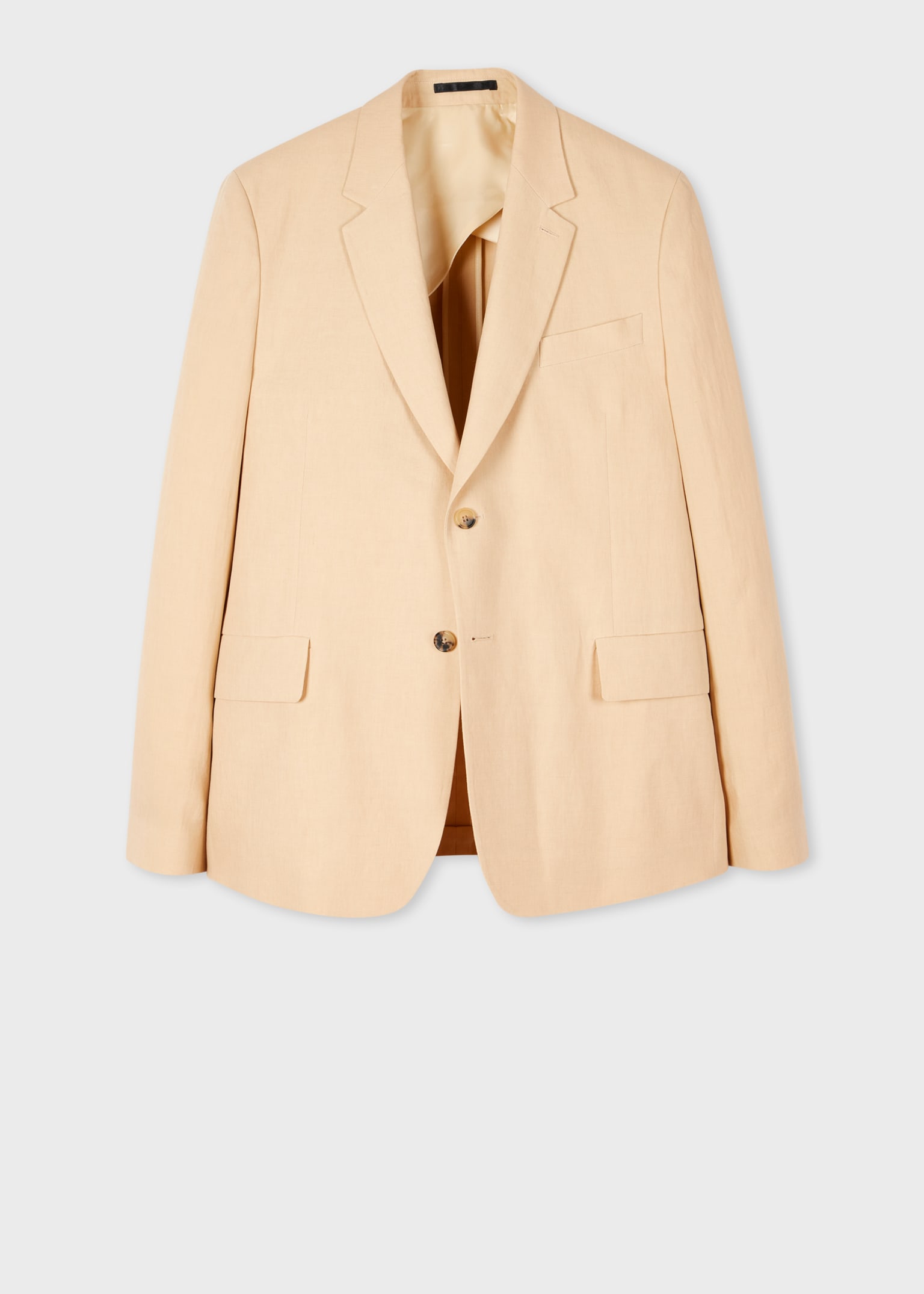 Men's Beige Linen Buggy-Lined Blazer