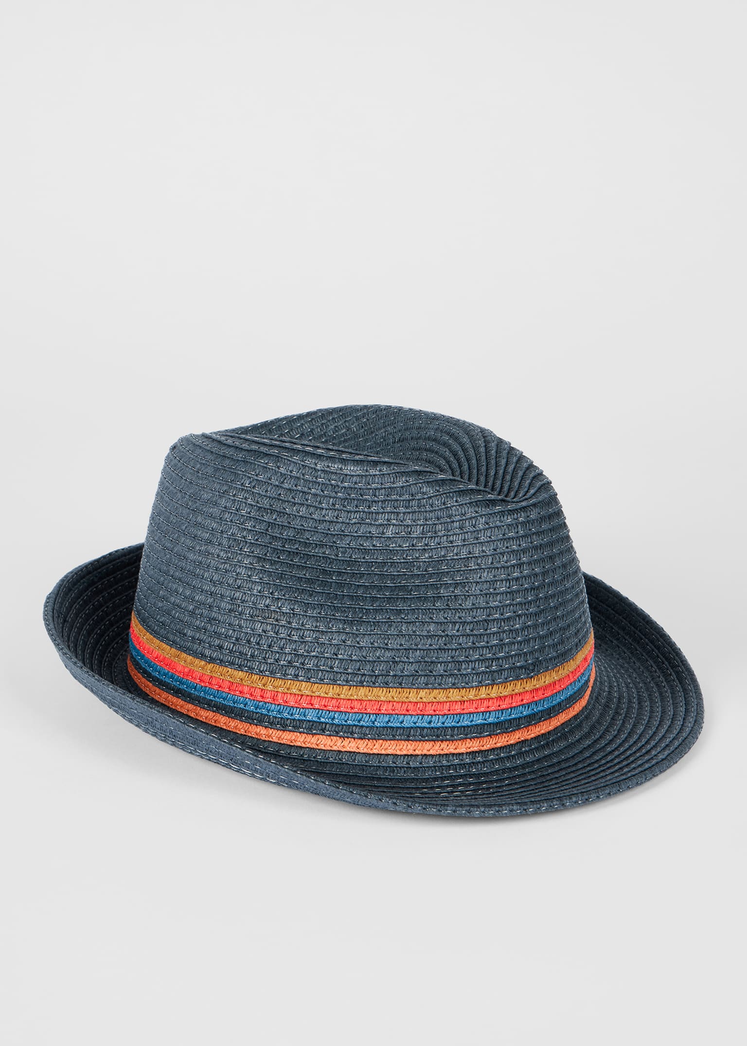 Men's Navy 'Artist Stripe' Trim 'Trilby' Hat