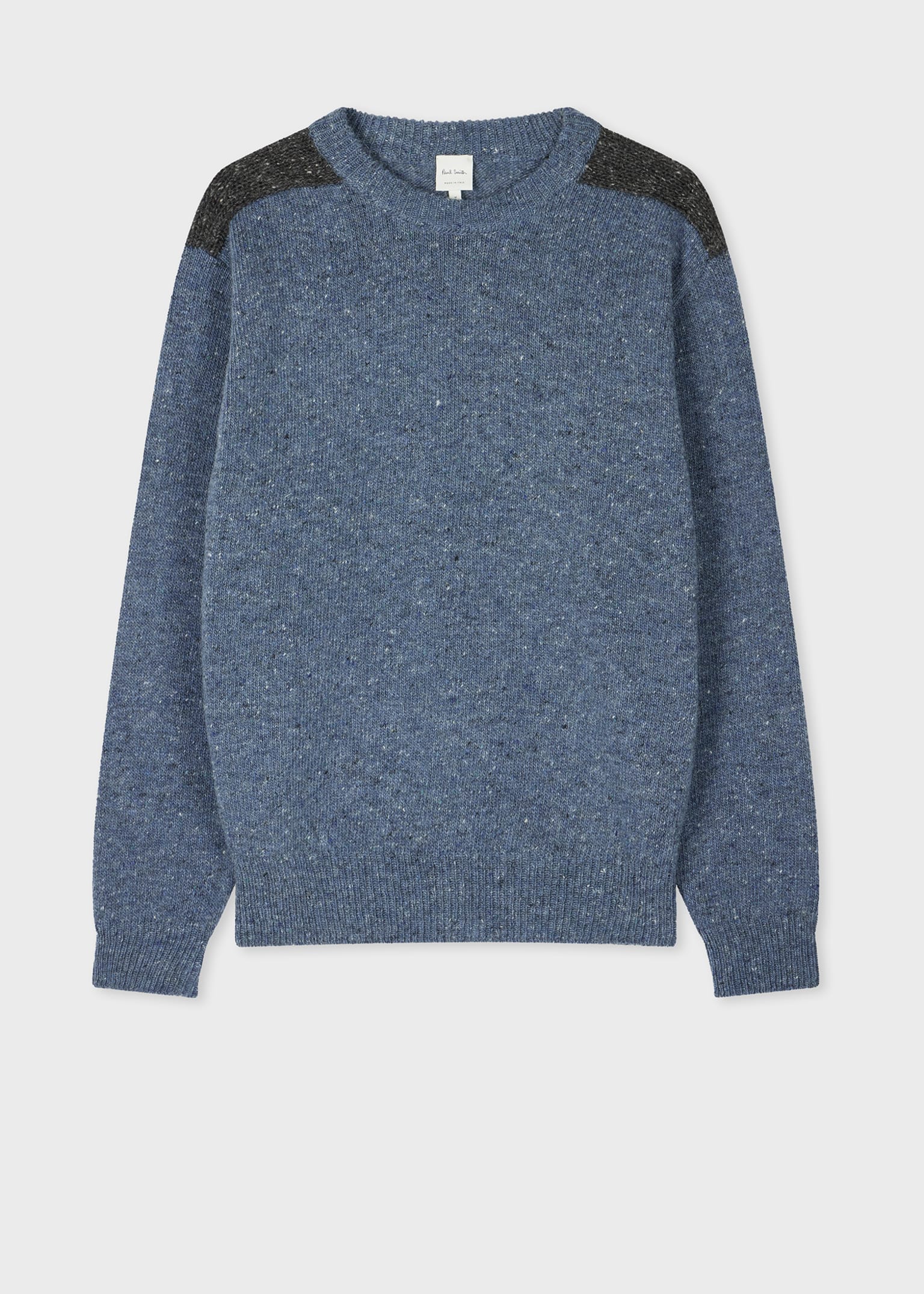 Men's Blue Wool-Mohair Donegal Sweater