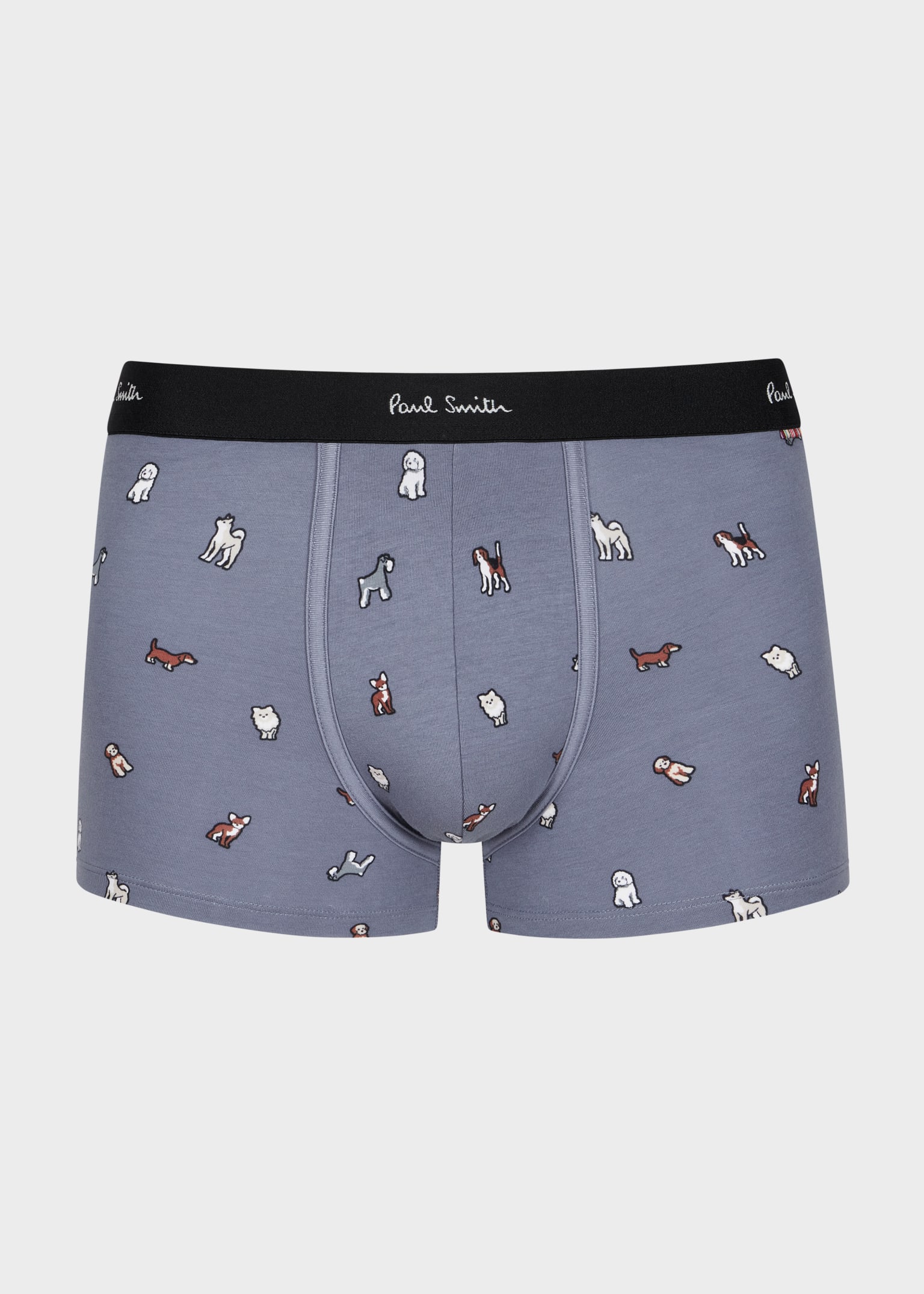 Men's Light Blue 'Japan Dogs' Print Boxer Briefs