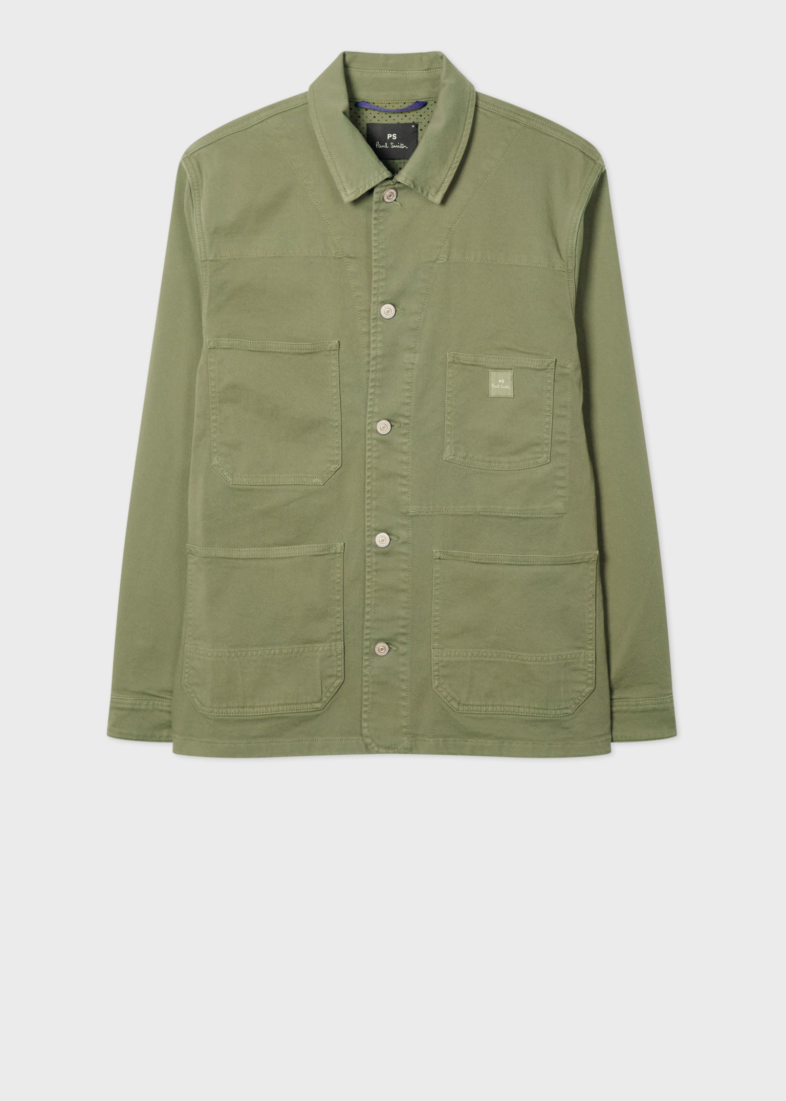 Men's Khaki Stretch Cotton-Twill Chore Jacket