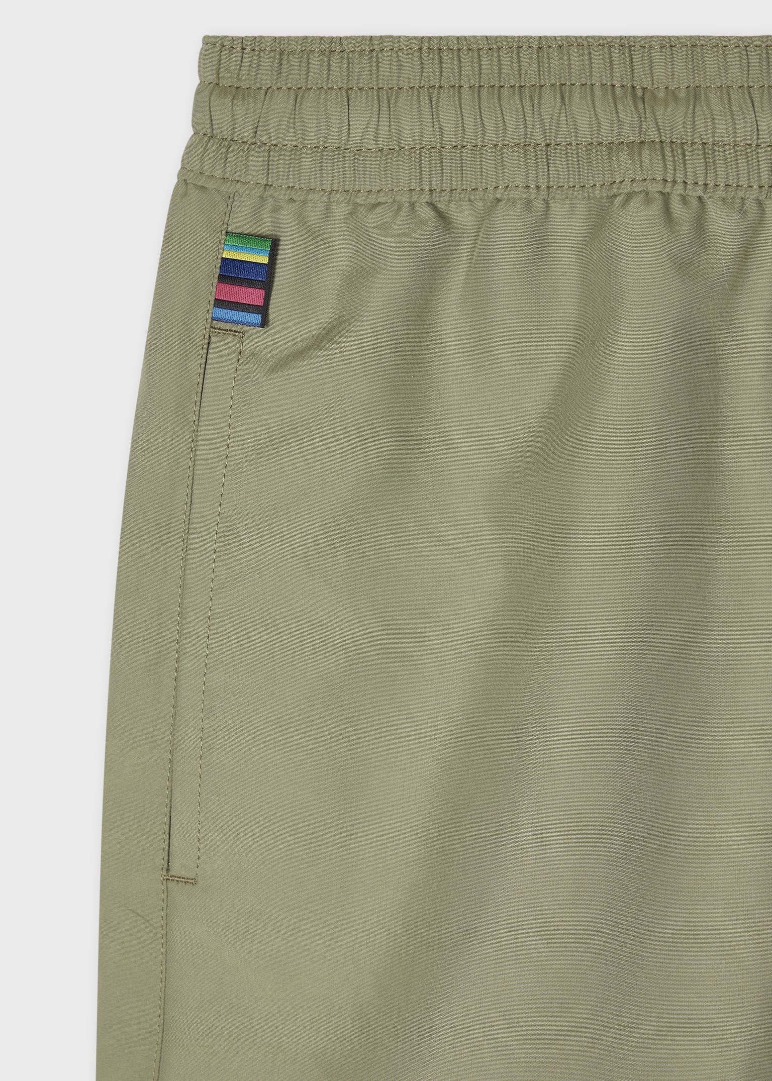 Men's Washed Khaki Zebra Logo Swim Shorts